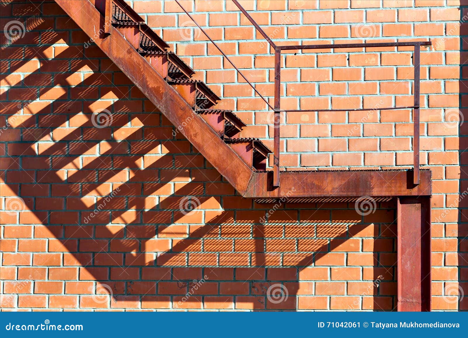 Abandoned Rusty Staircase and Shadow Stock Image - Image of urban ...