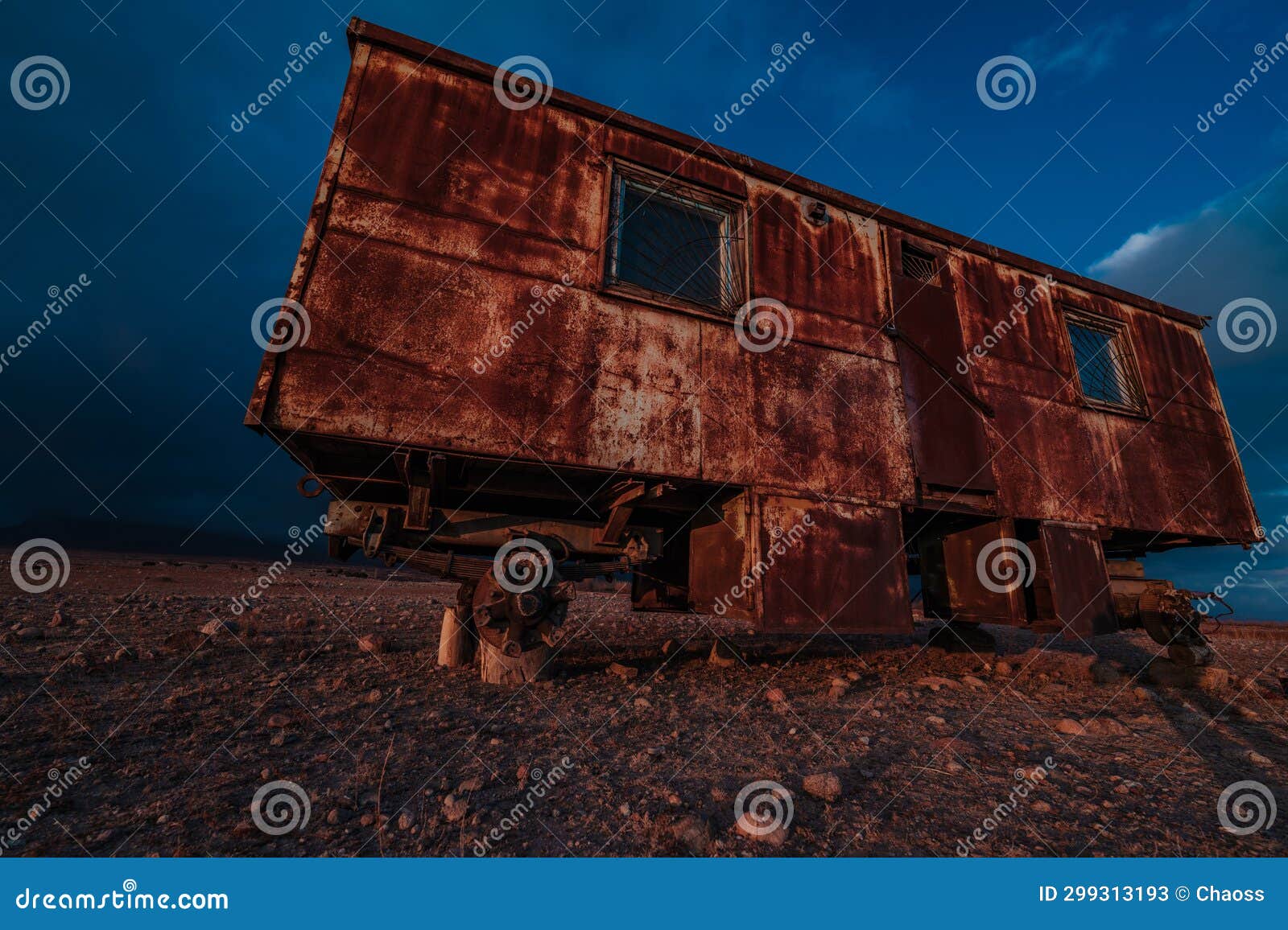 Rusty Wagon in a Field at Twilight Stock Image - Image of nonurban ...