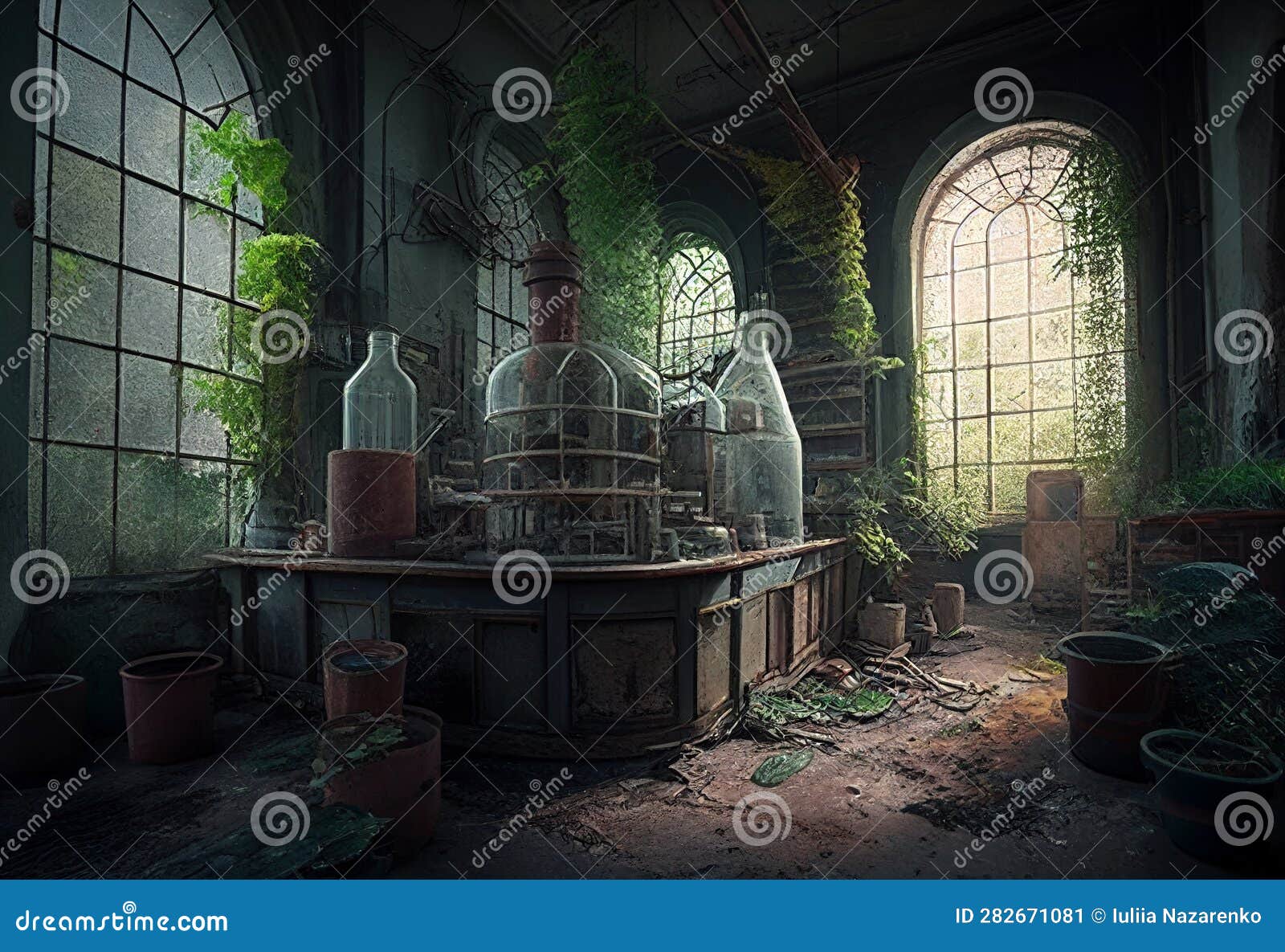 Abandoned Scientific Laboratory. AI Generated Stock Illustration ...