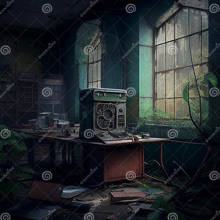 Abandoned Scientific Laboratory. AI Generated Stock Illustration ...