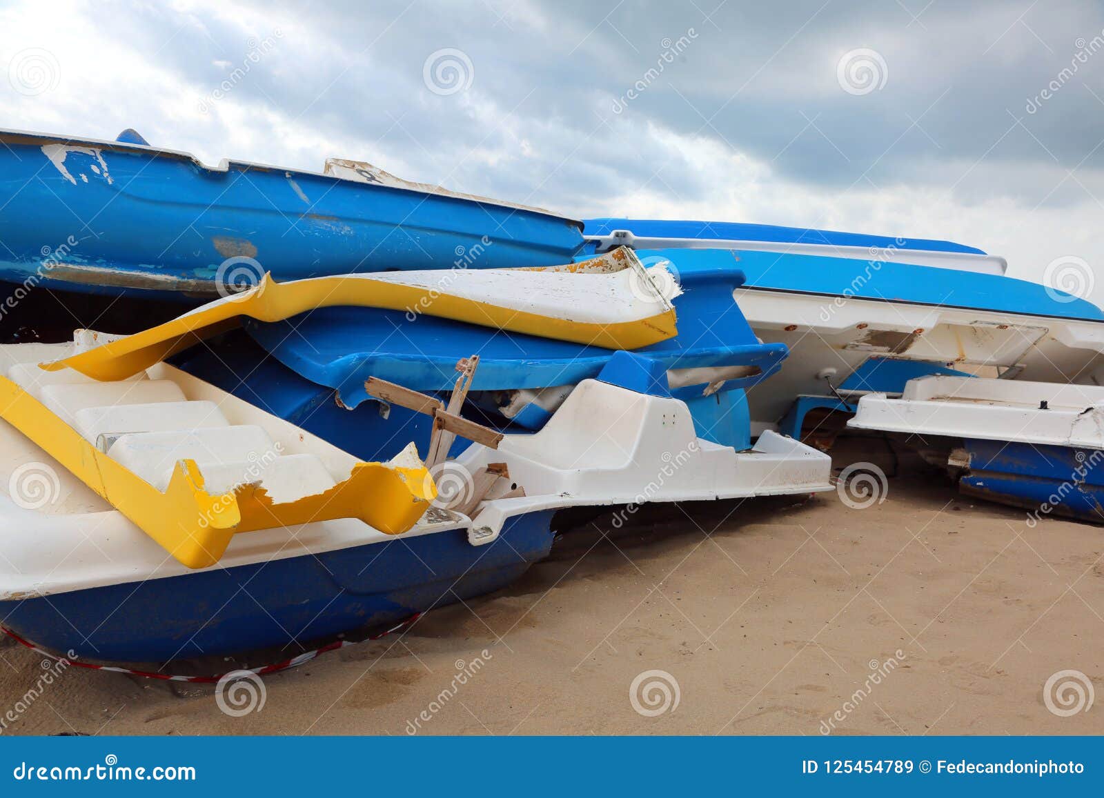Scrap of Boats Used by Migrants on the Beach Stock Image - Image of ...