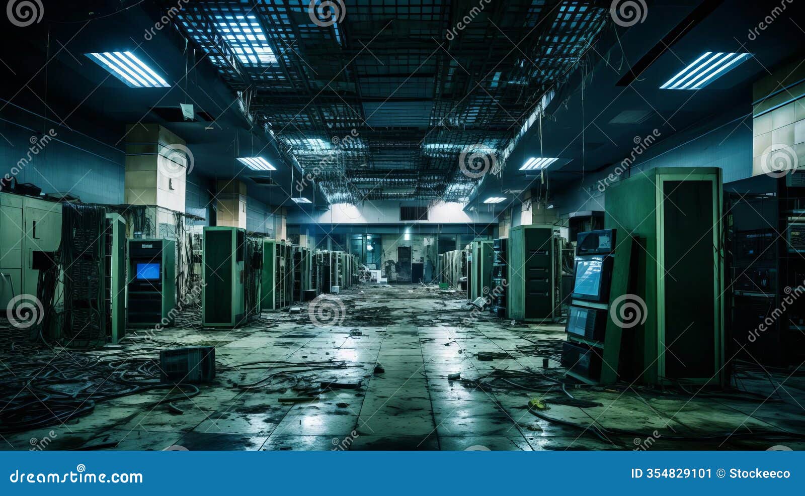 Abandoned Server Room in Desperate Need of Renovation Stock ...