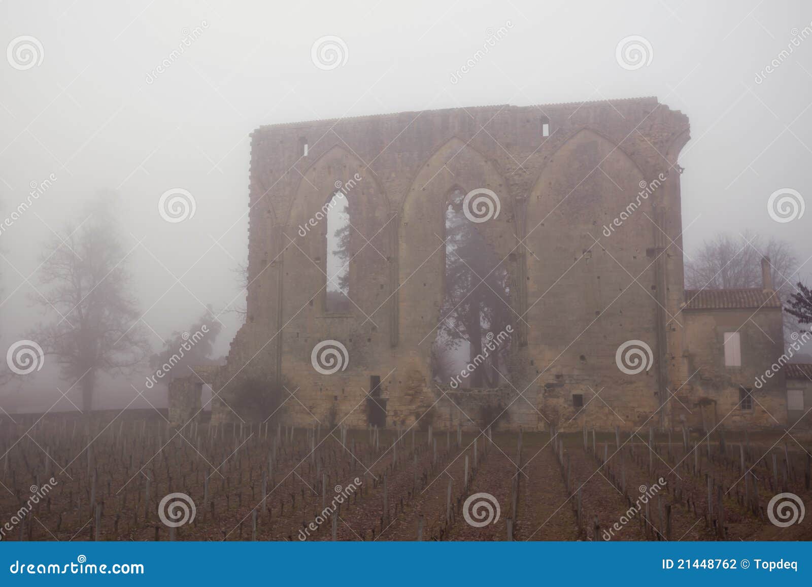 Abandoned Side of Old Church in the Mist Stock Photo - Image of lines ...
