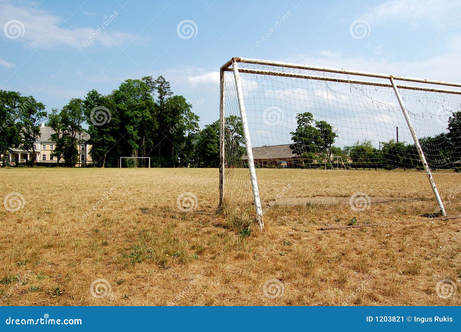 Abandoned soccer field stock image. Image of grass, sapless - 1203821