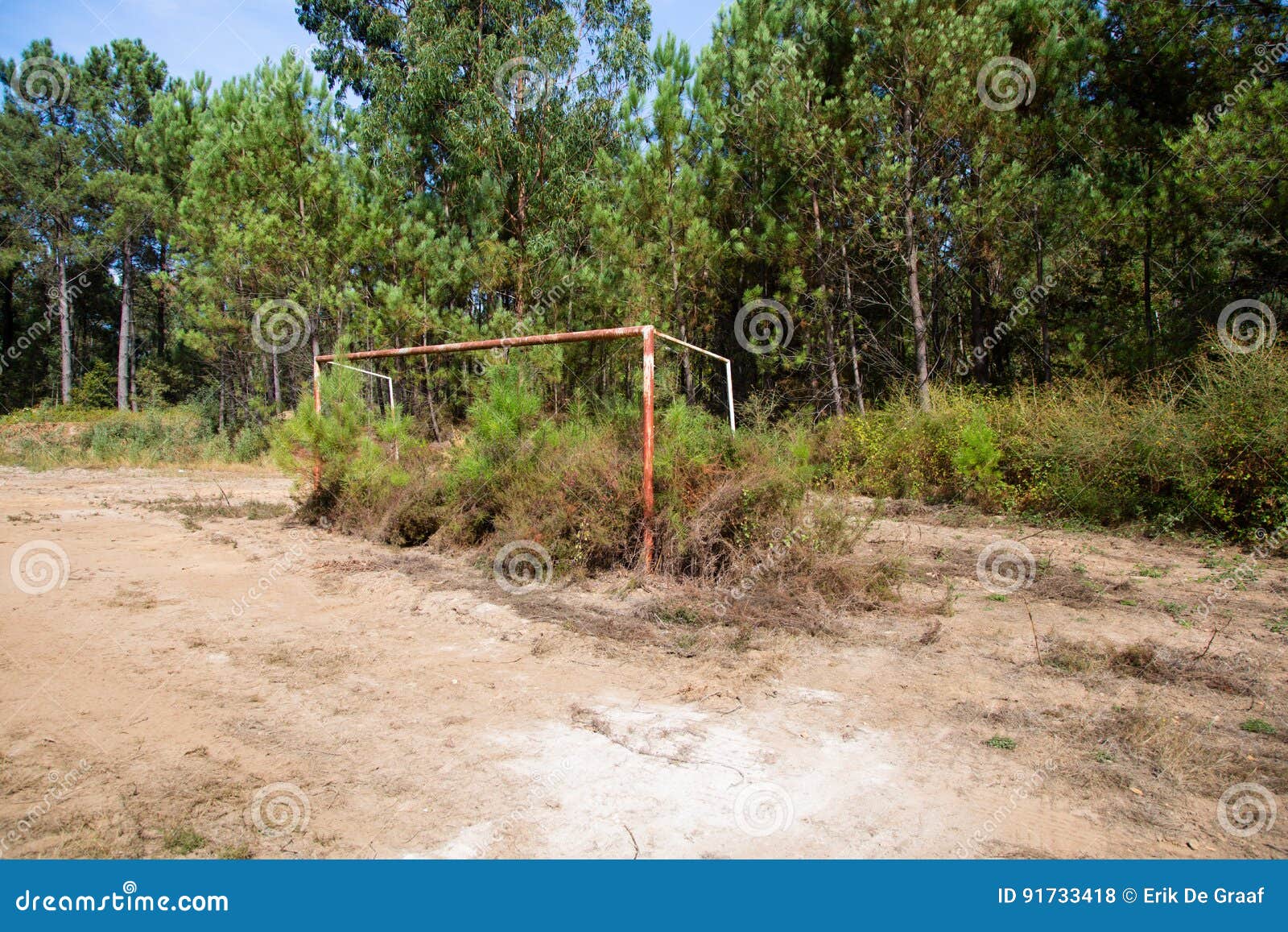Abandoned soccer field stock photo. Image of destroyed - 91733418