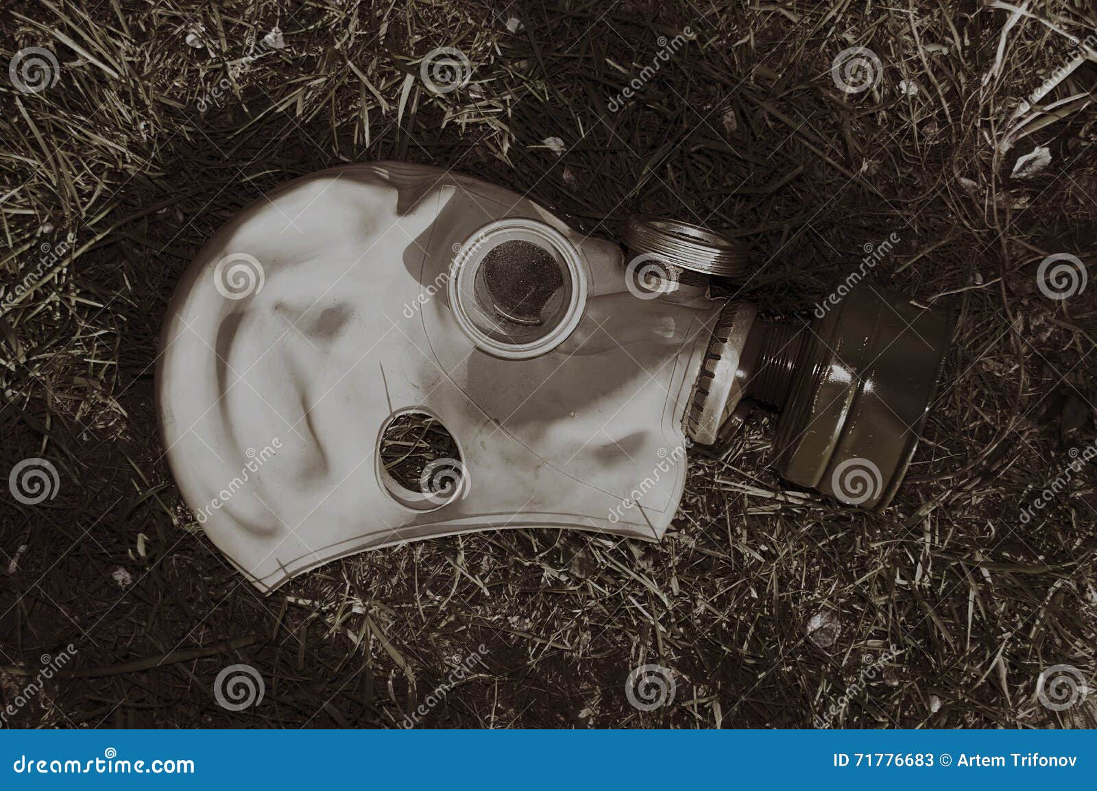 Abandoned Soviet Gas Mask on Grass in a Retro Style Stock Image - Image ...