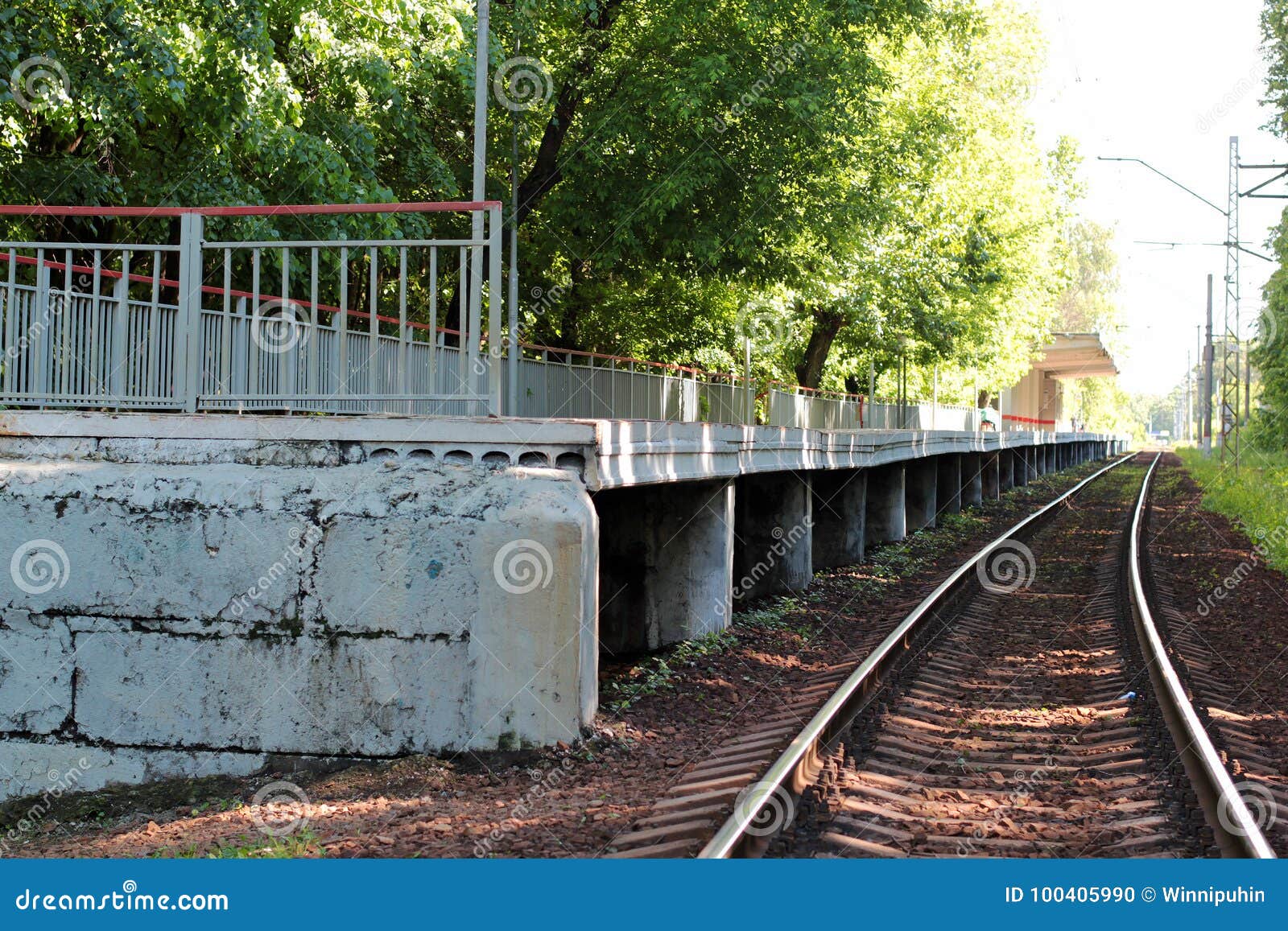 Abandoned Station Train Platform in the Woods Stock Photo - Image of ...