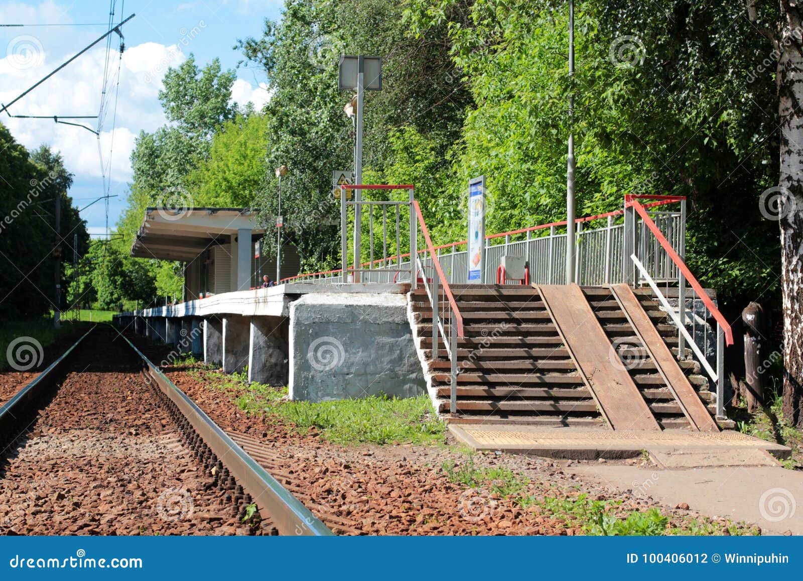 Abandoned Station Train Platform in the Woods Stock Photo - Image of ...