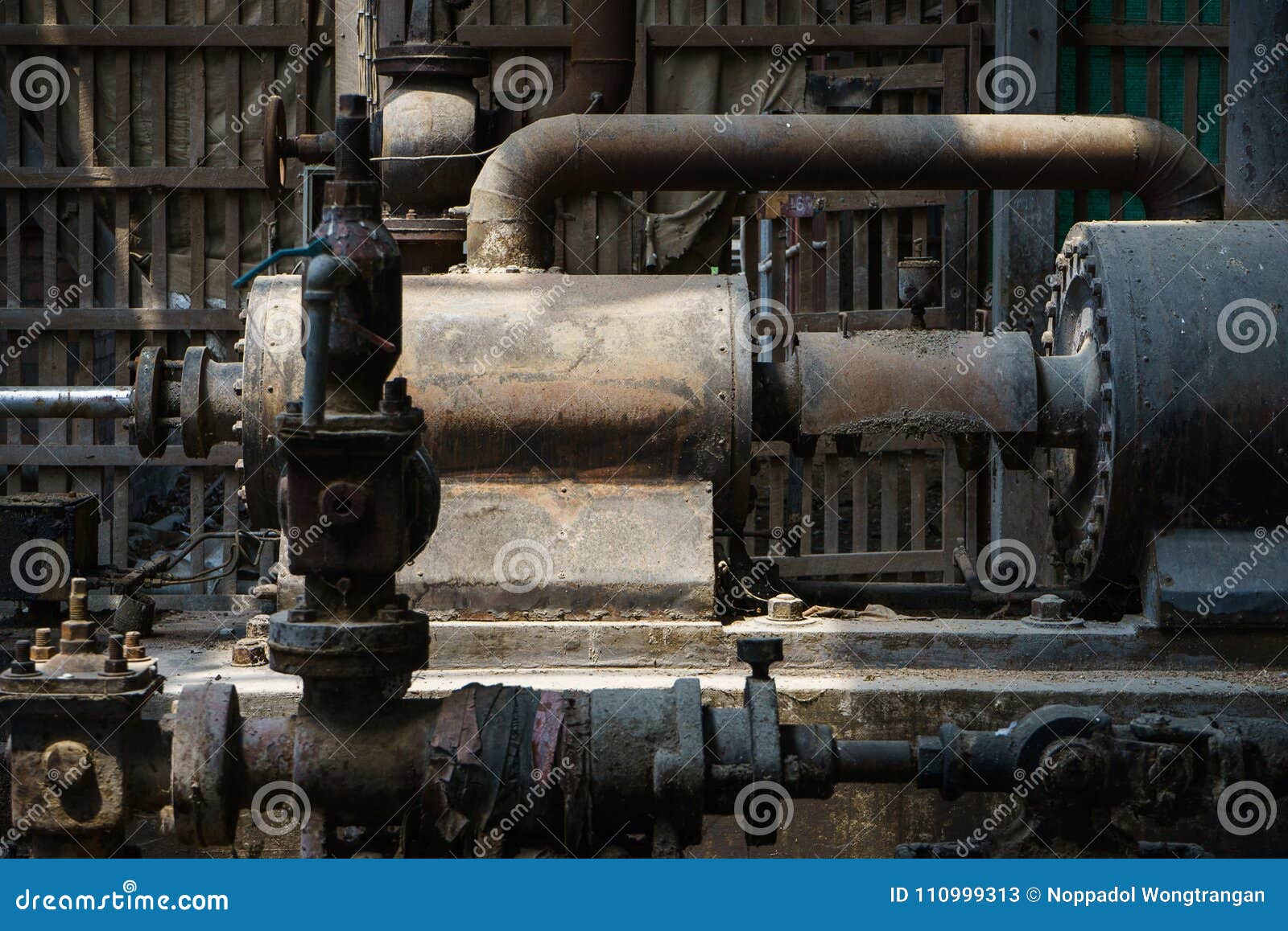 Abandoned Steam Engine in Old Rice Mill Stock Image - Image of control ...
