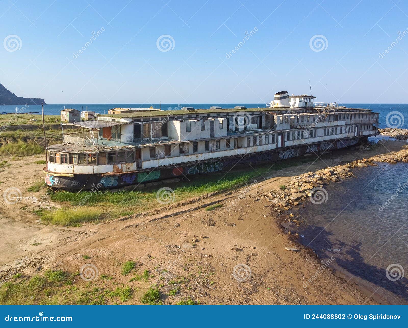 Abandoned Steamer Stranded, Rusty Old Cruise Steamer, Ship Skeleton ...