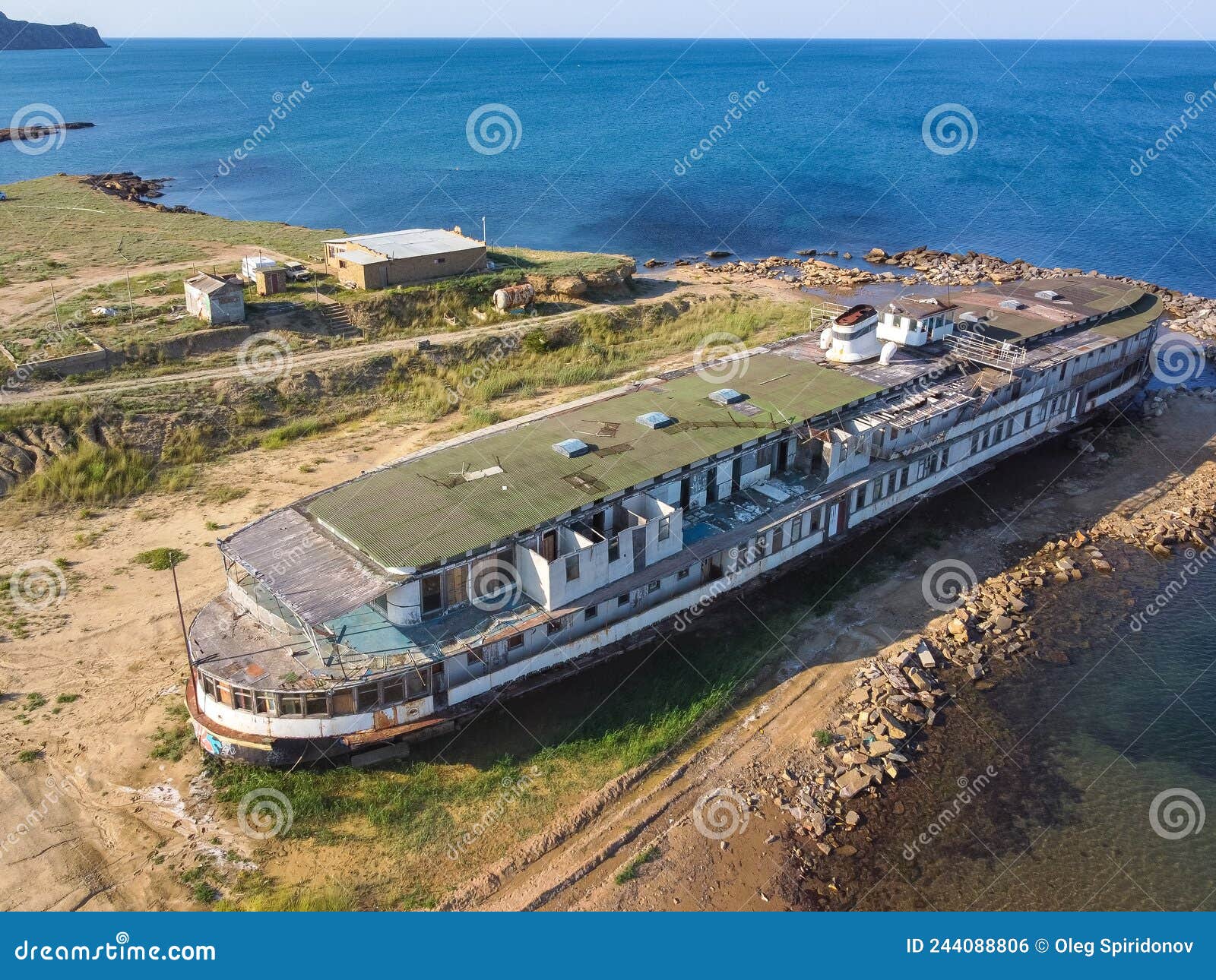 Abandoned Steamer Stranded, Rusty Old Cruise Steamer, Ship Skeleton ...