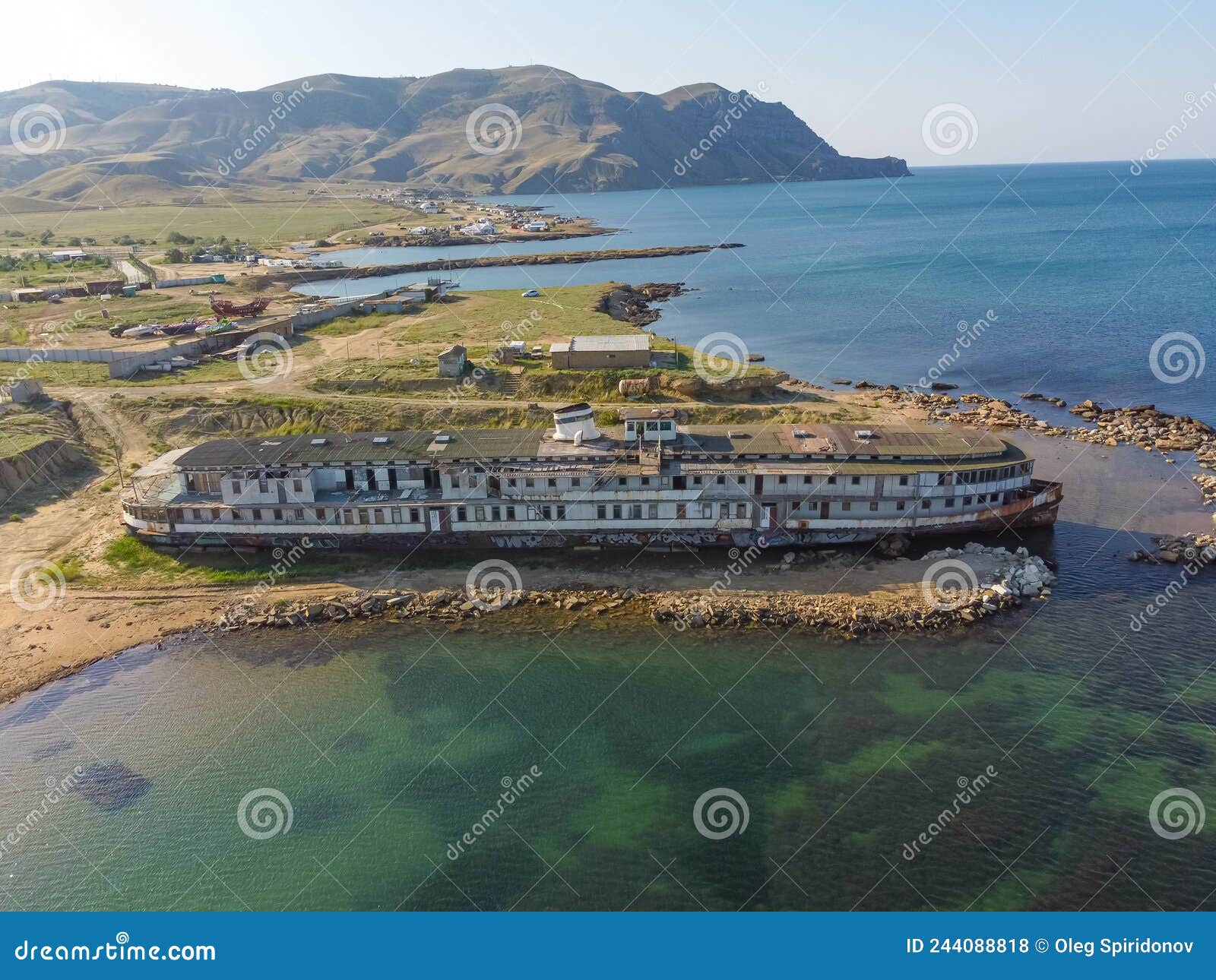 Abandoned Steamer Stranded, Rusty Old Cruise Steamer, Ship Skeleton ...