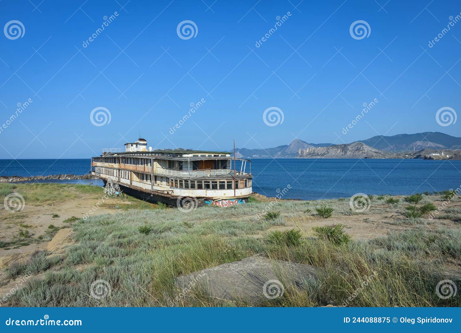 Abandoned Steamer Stranded, Rusty Old Cruise Steamer, Ship Skeleton ...