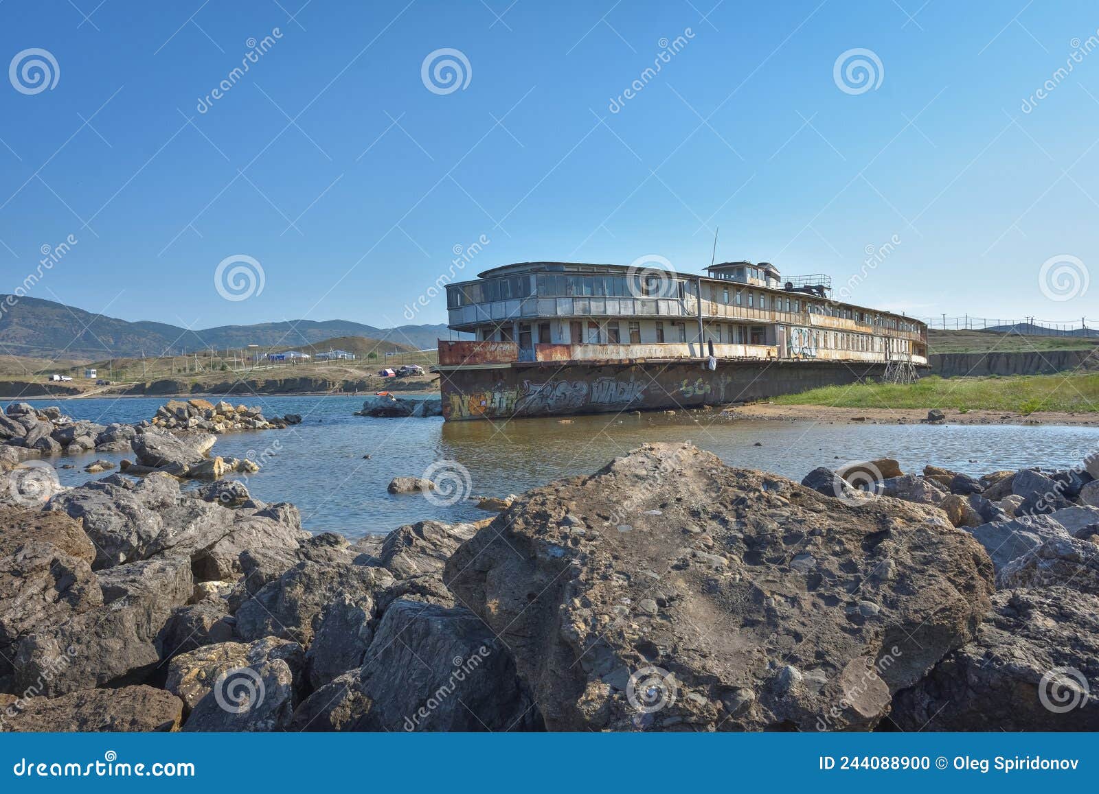 Abandoned Steamer Stranded, Rusty Old Cruise Steamer, Ship Skeleton ...