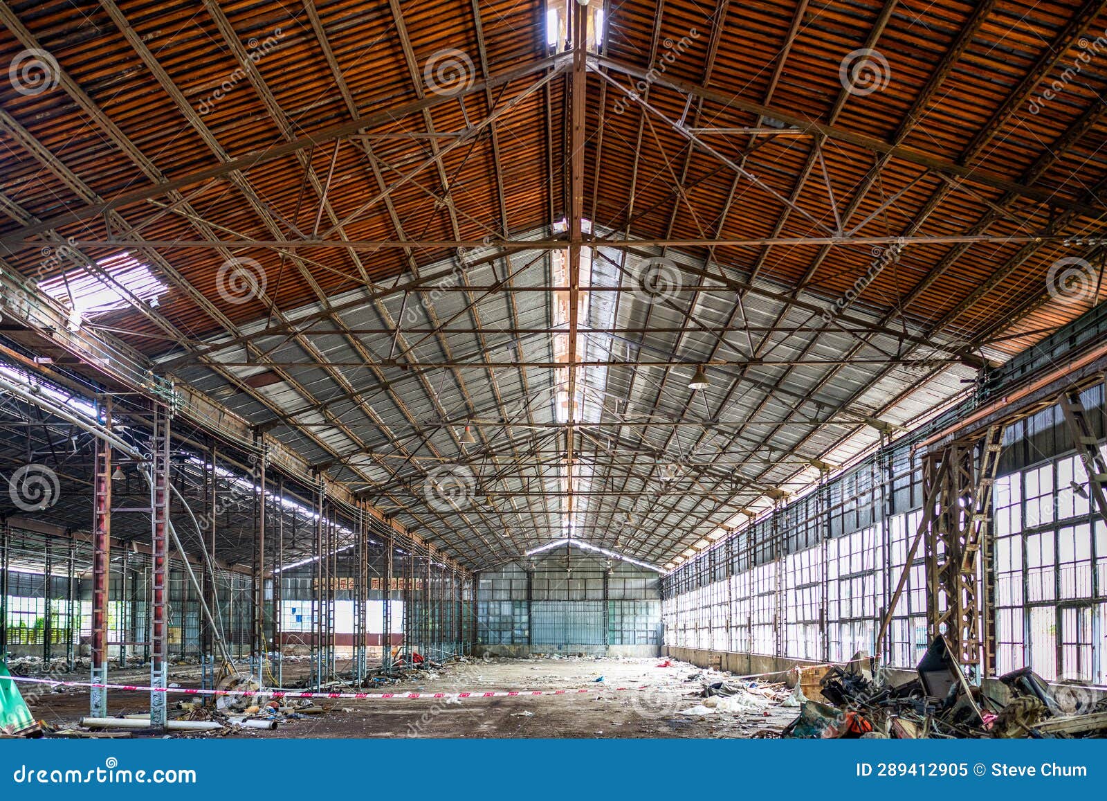 An Abandoned Steel Frame Structure Automobile Production Workshop Stock ...
