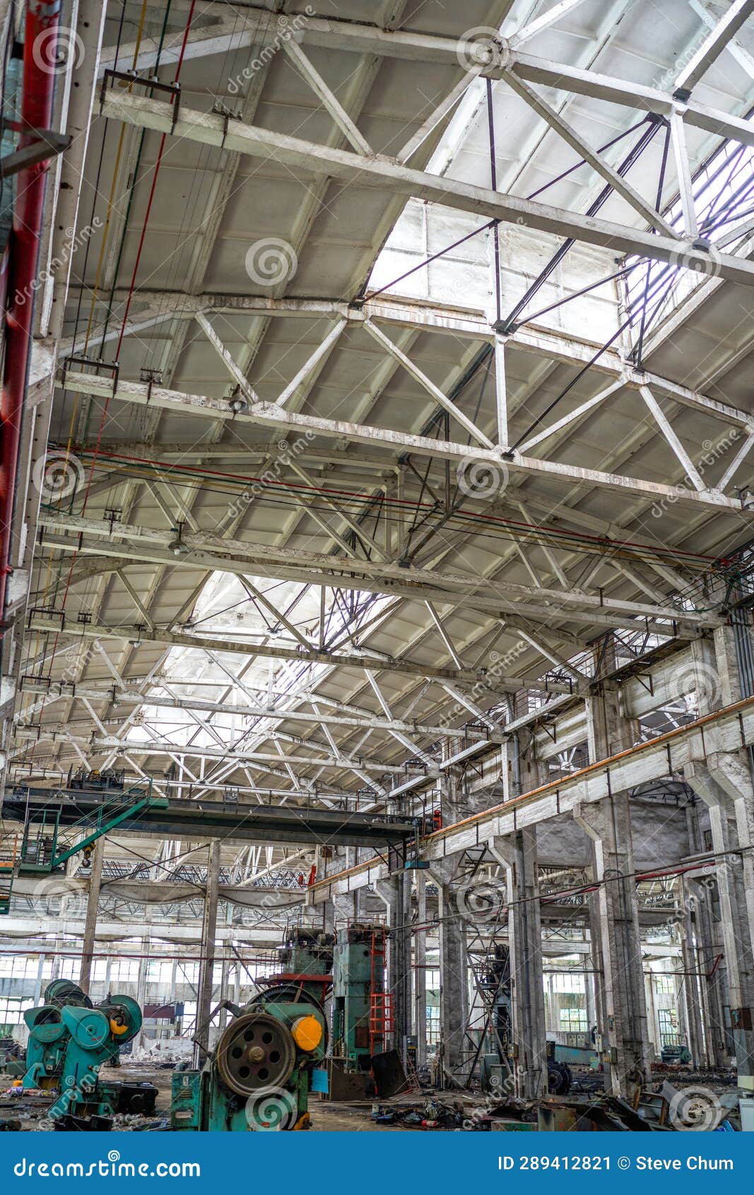 An Abandoned Steel Frame Structure Automobile Production Workshop Stock ...
