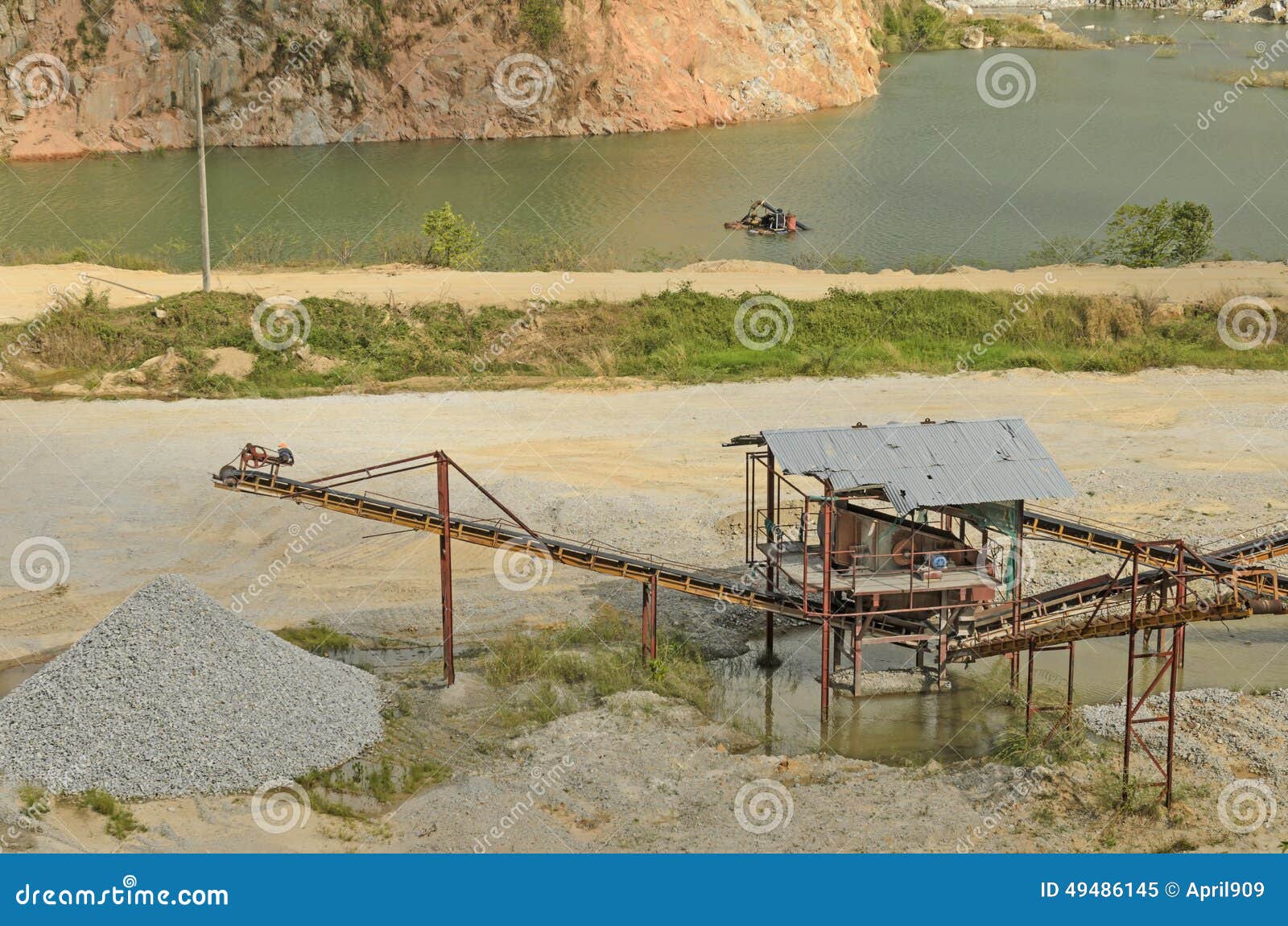 Abandoned stone mine stock image. Image of installations - 49486145