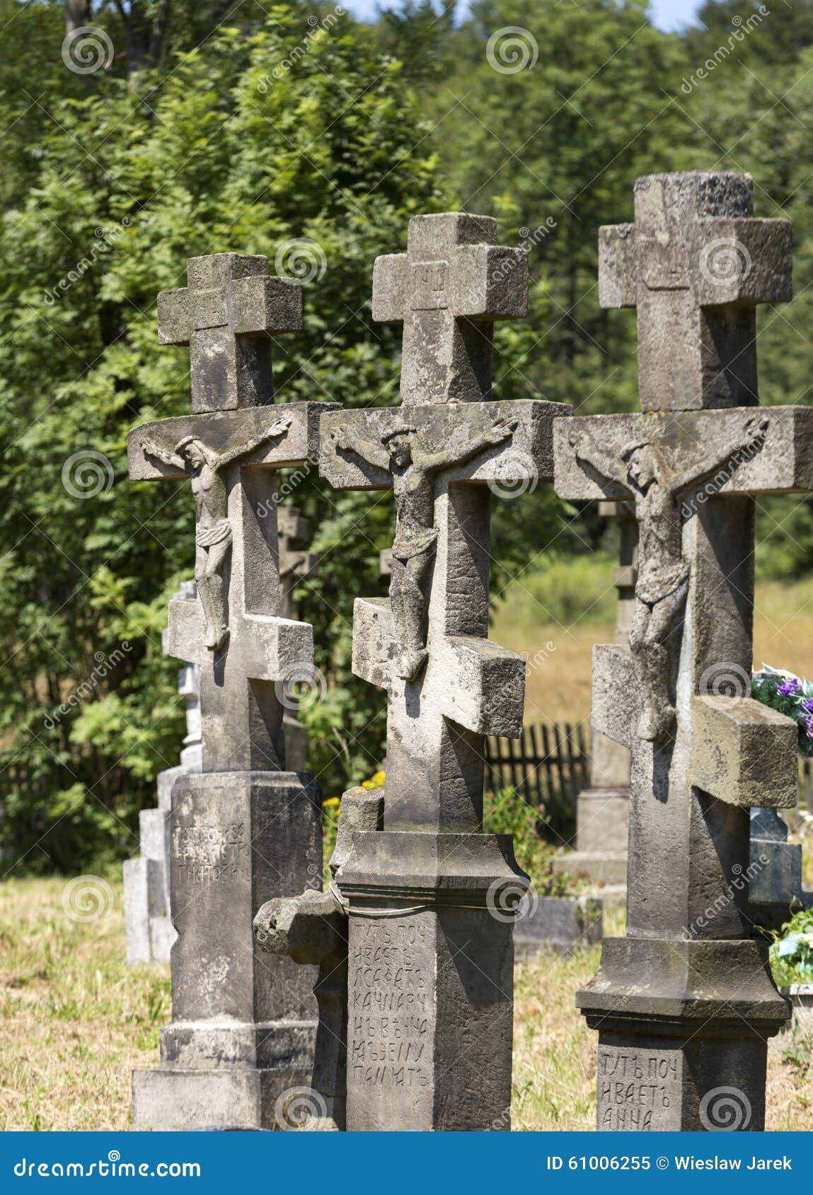 Abandoned Stony Orthodox Crosses Stock Image - Image of cemetery, besid ...