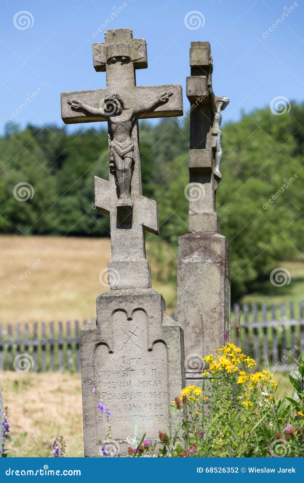 Abandoned Stony Orthodox Crosses Stock Photo - Image of besid, lonely ...