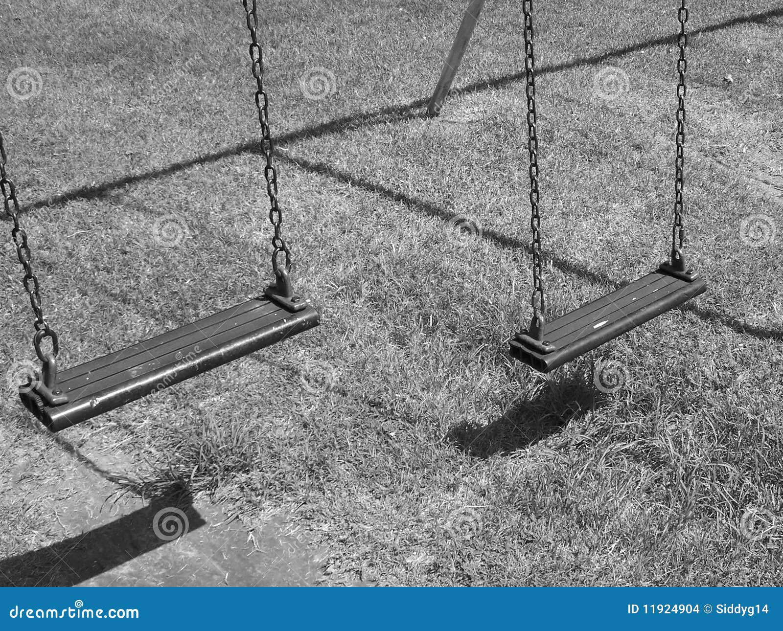 Abandoned Swings stock photo. Image of swingset, black - 11924904