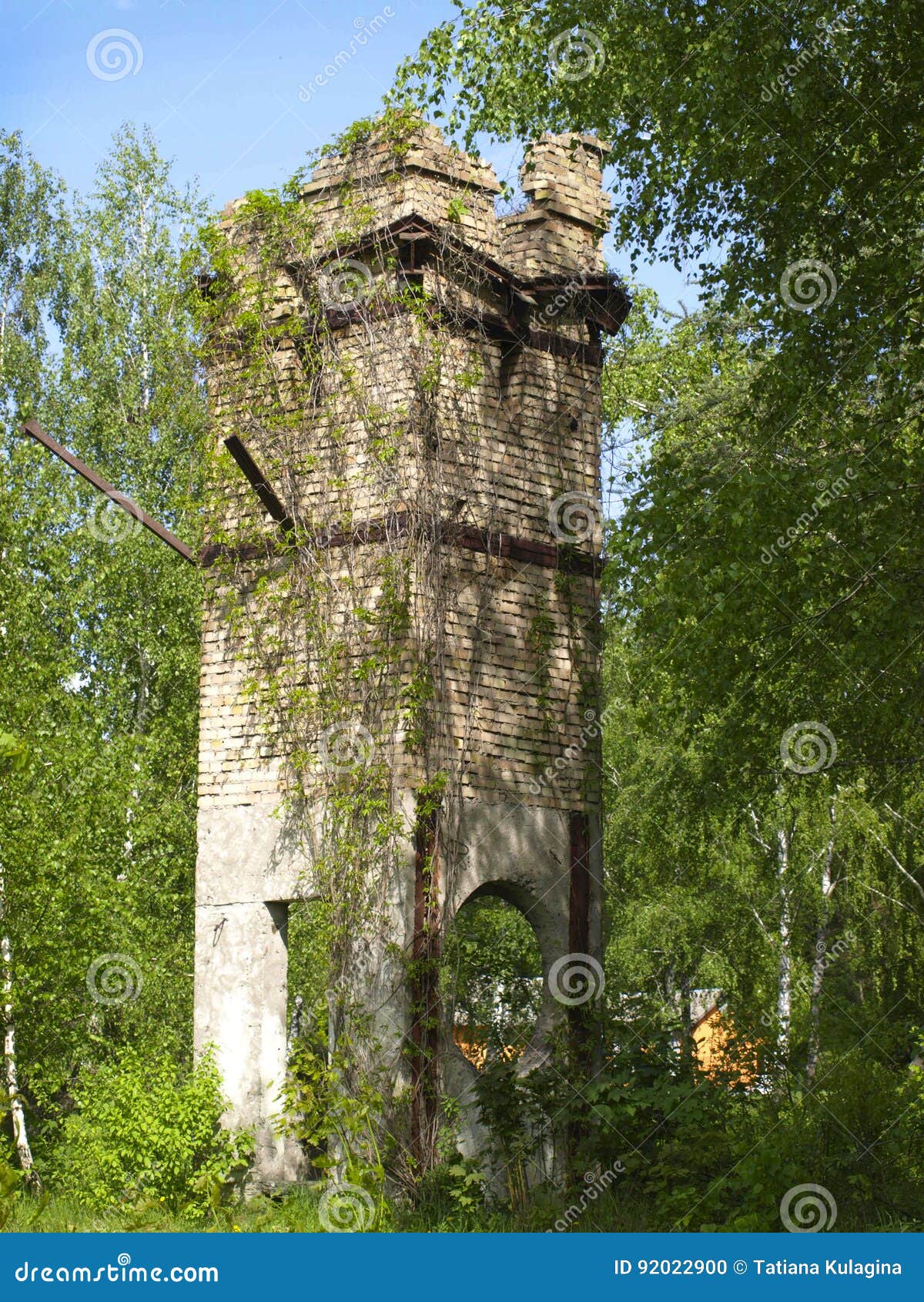 Abandoned Tower in the Forest Stock Photo - Image of province, oblast ...