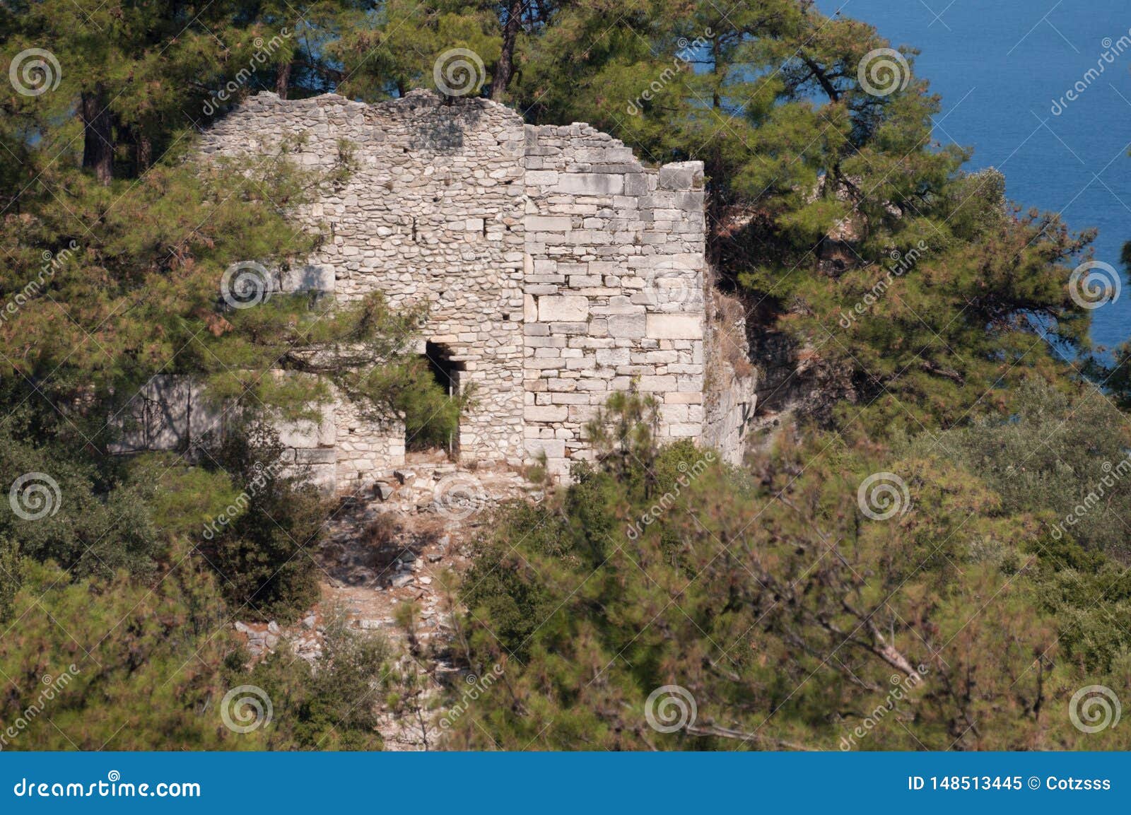 Abandoned Tower in Ruin Covered by Vegetation Stock Image - Image of ...