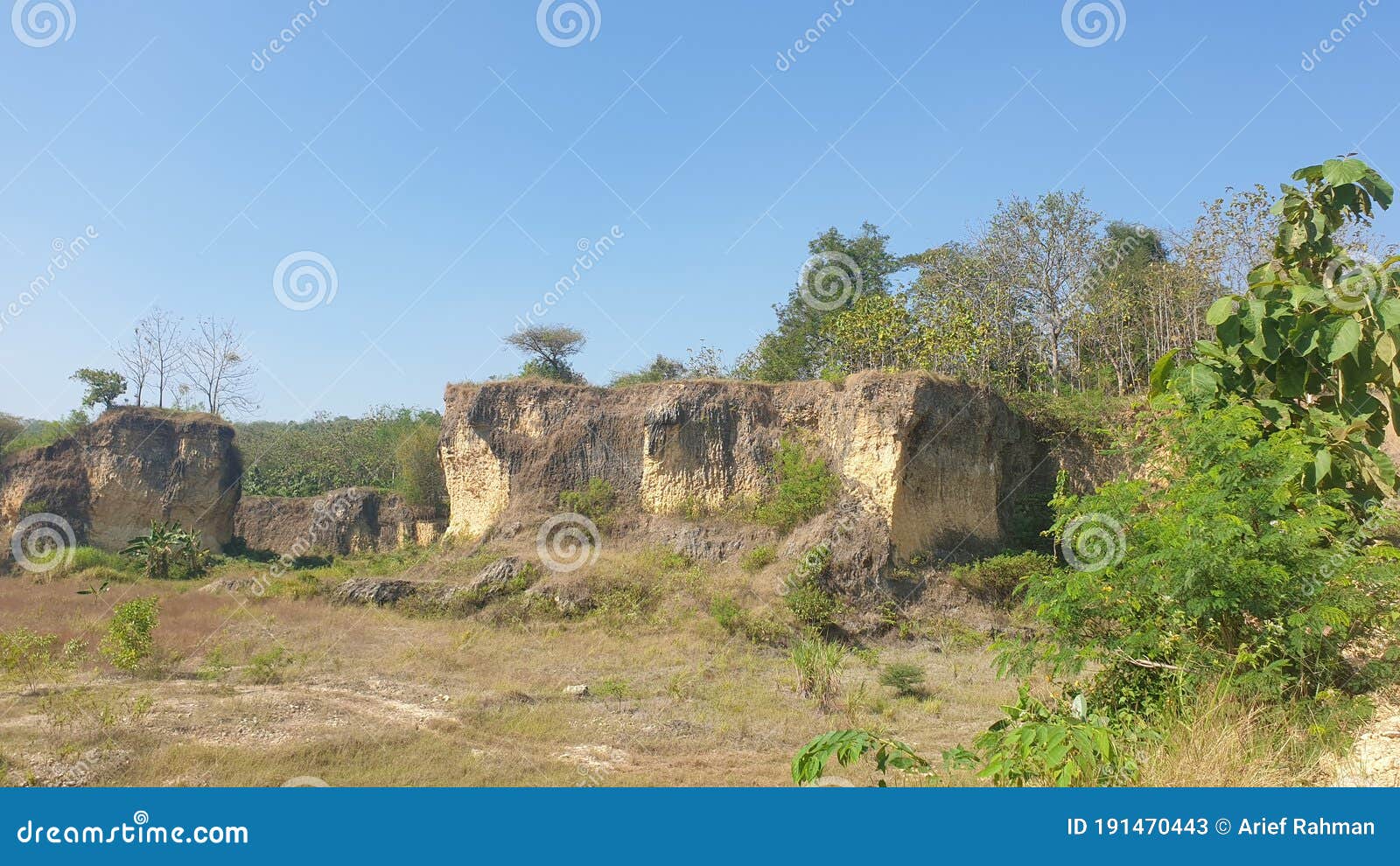 Abandoned Traditional Stone Mining Cliffs Stock Image - Image of hill ...