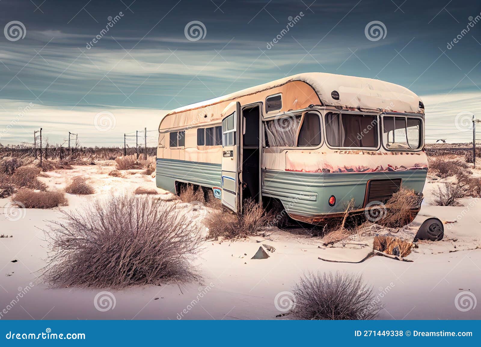 Abandoned Trailer in the Desert. Generative AI, Generative, AI Stock ...