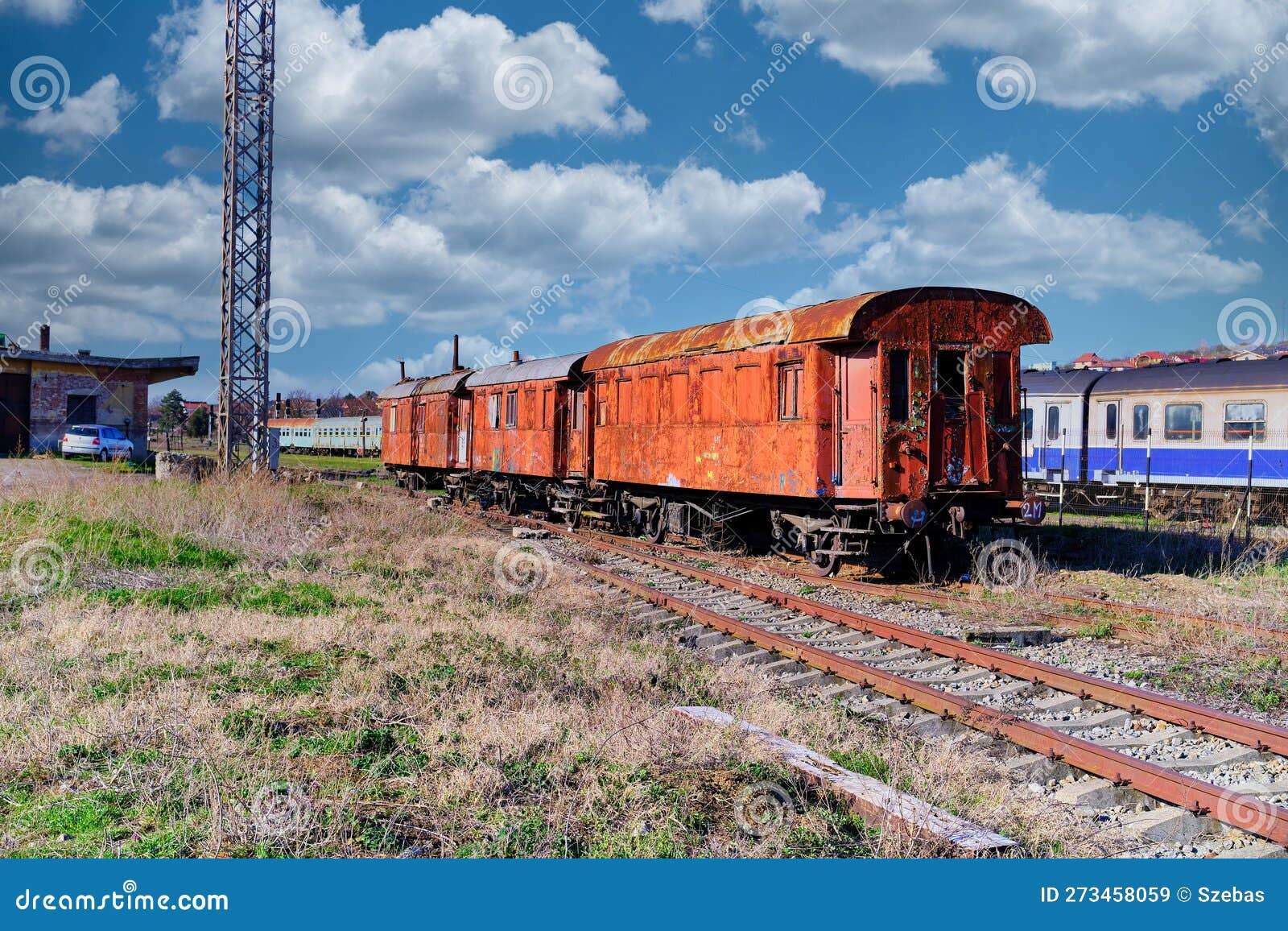 Abandoned train carts stock image. Image of tracks, transport - 273458059