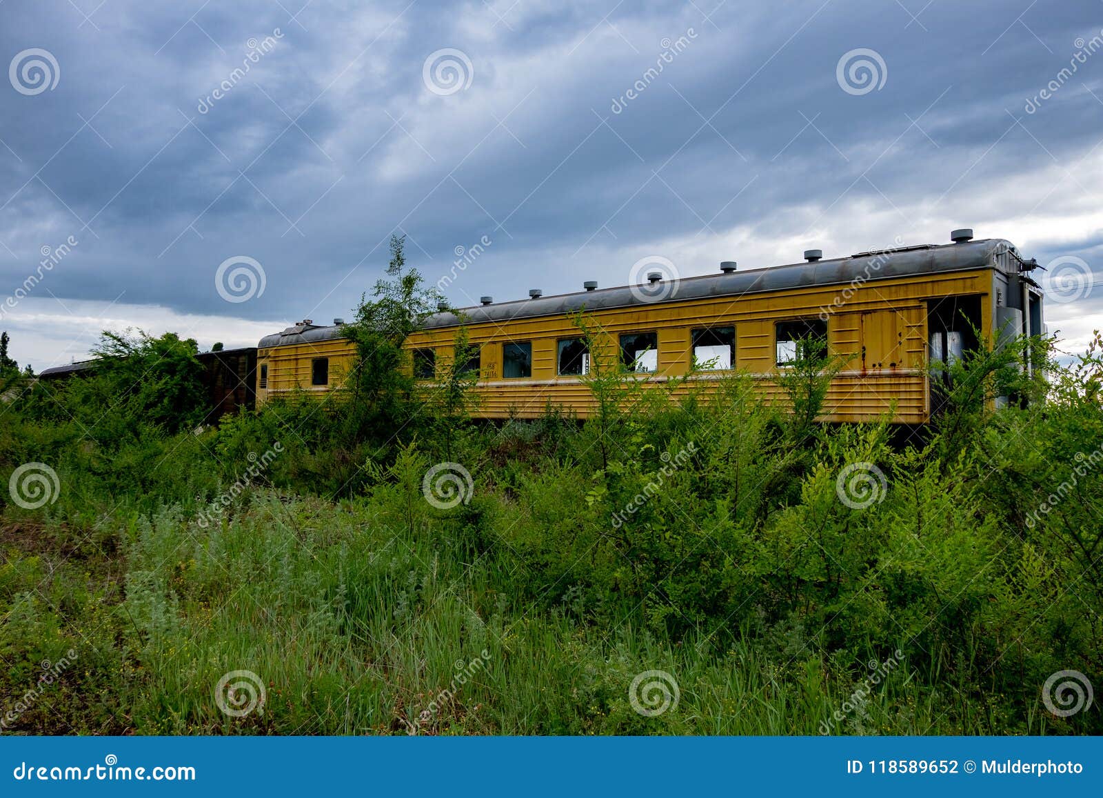 Abandoned Train. Forgotten Overgrown Railway Stock Photo - Image of ...