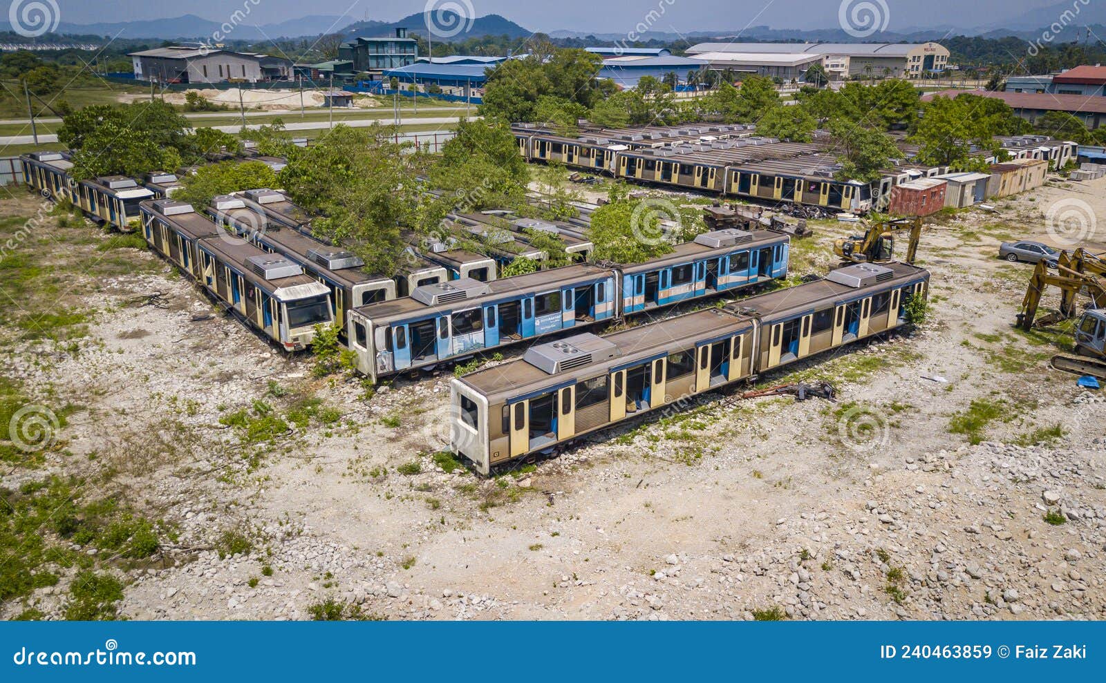 The Abandoned Train Graveyard Stock Image - Image of metal, cemetery ...