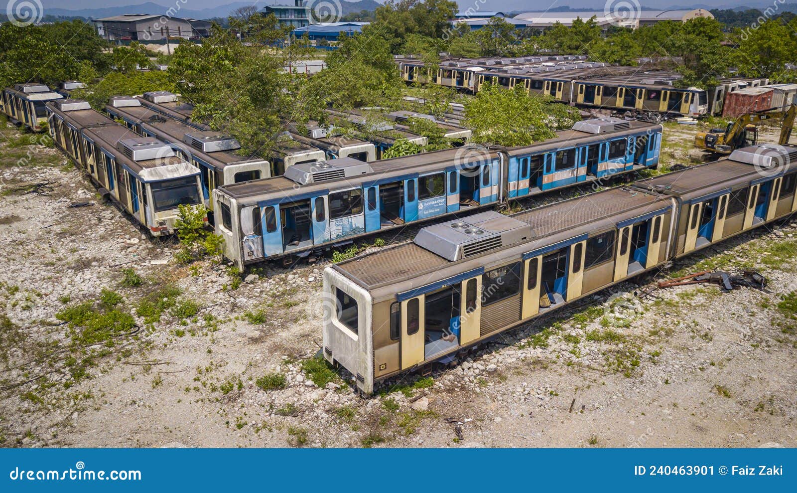 The Abandoned Train Graveyard Stock Image - Image of iron, desert ...