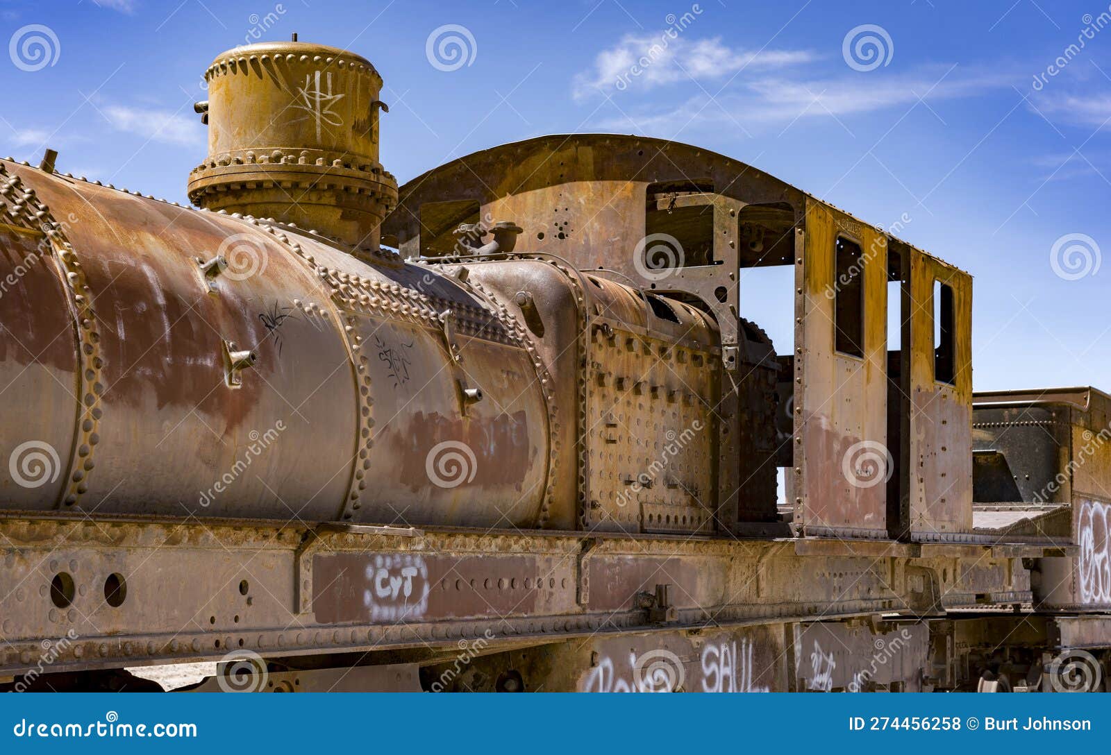 Abandoned Train at the Train Graveyard in the Bolivia Salt Flats Stock ...