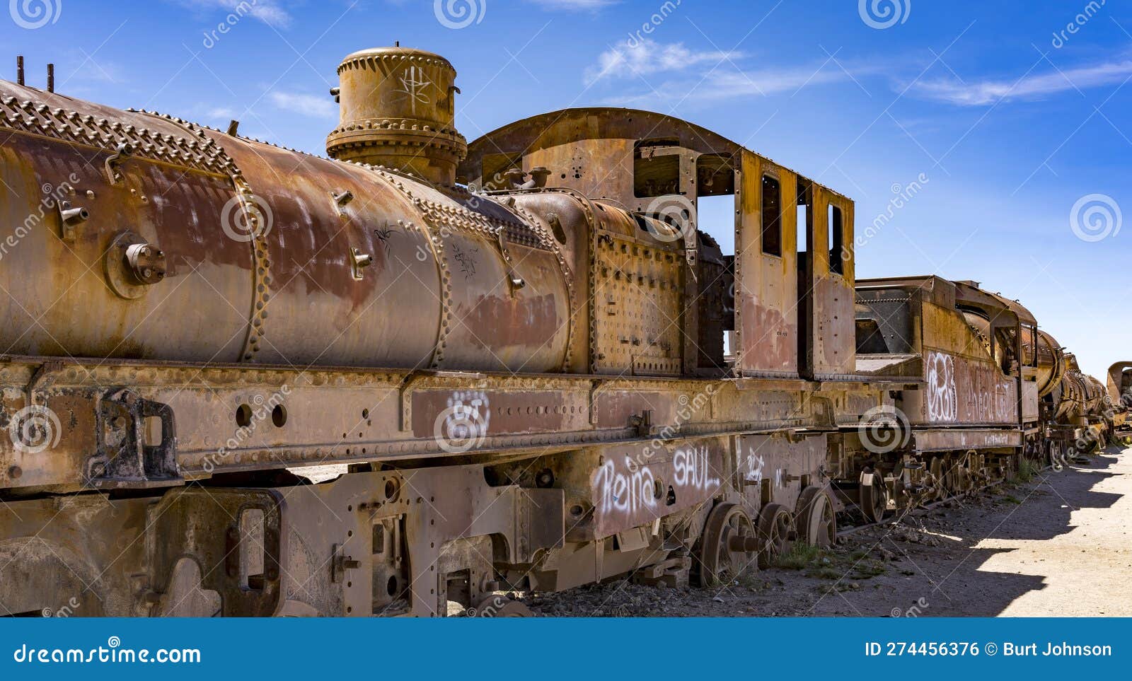 Abandoned Train at the Train Graveyard in the Bolivia Salt Flats Stock ...