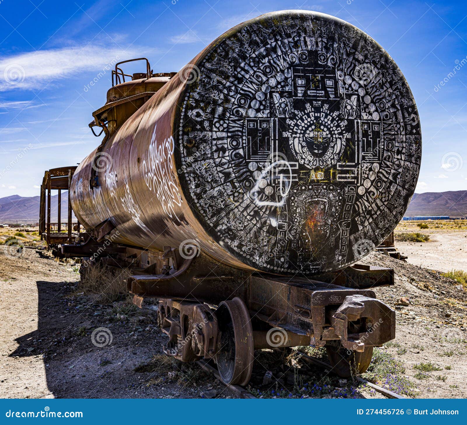 Abandoned Train at the Train Graveyard in the Bolivia Salt Flats Stock ...