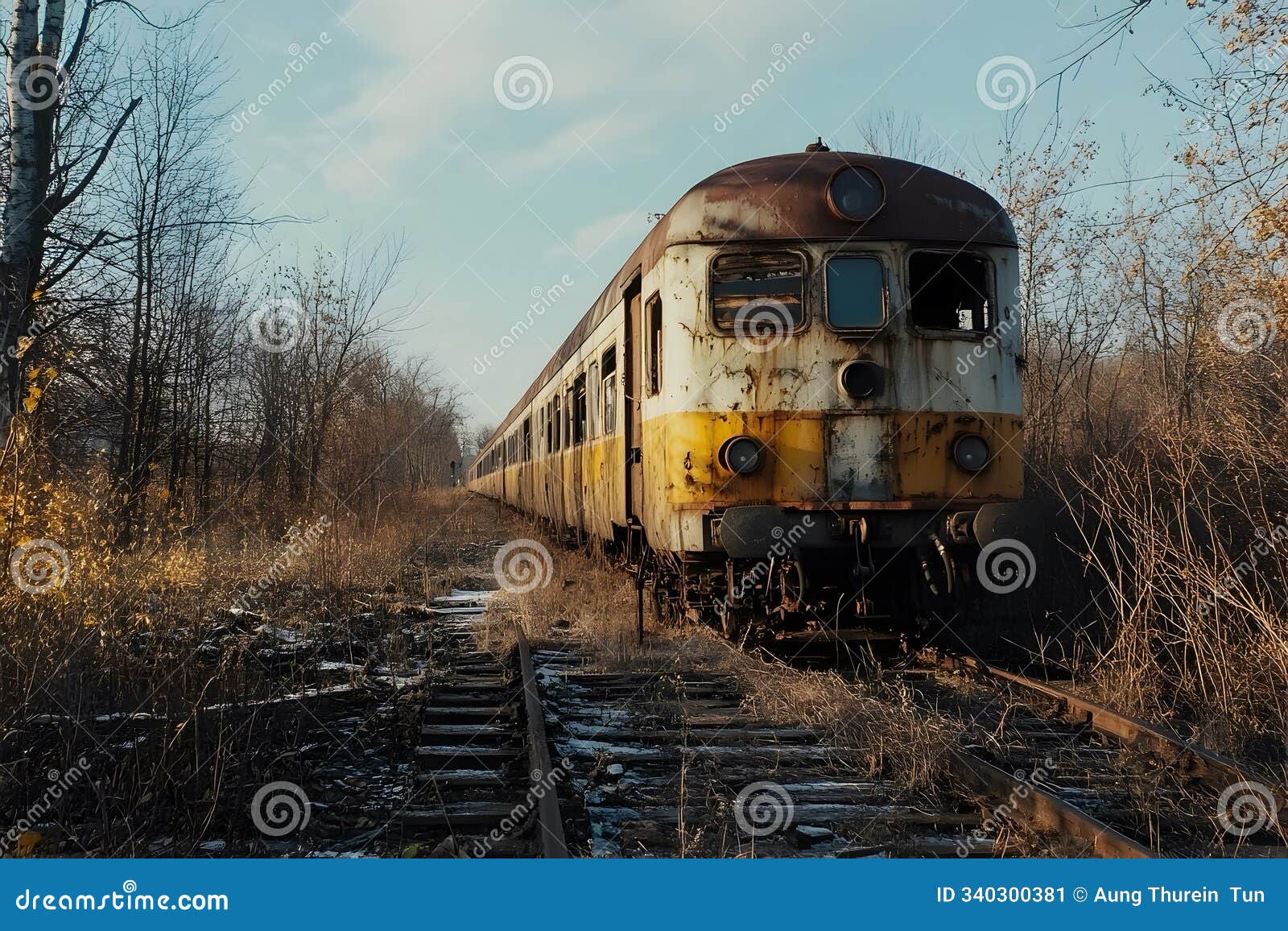 Abandoned Train: Forgotten Tracks In The Forest Stock Image ...