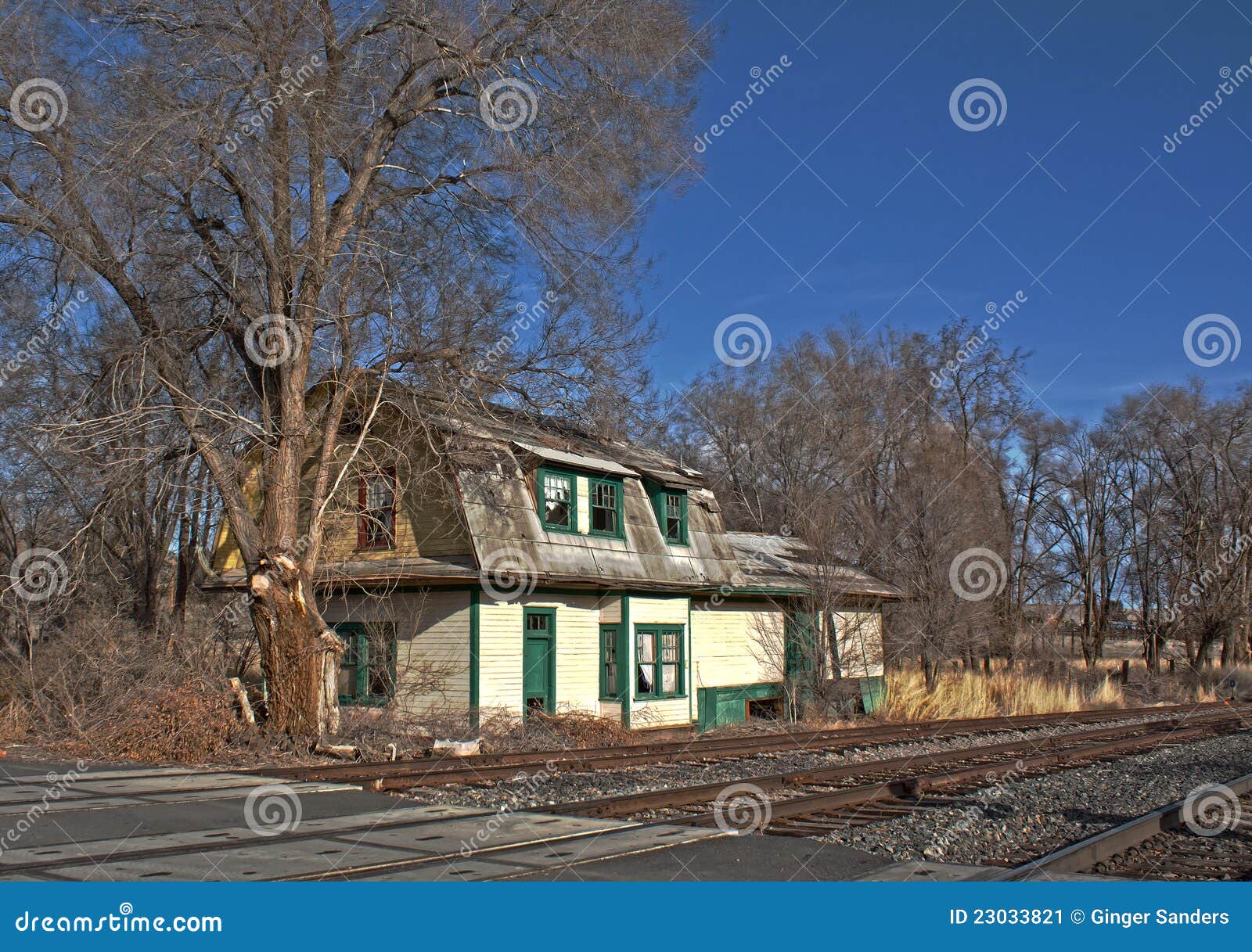 Abandoned Train Station in Gateway, Oregon HDR Stock Image - Image of ...