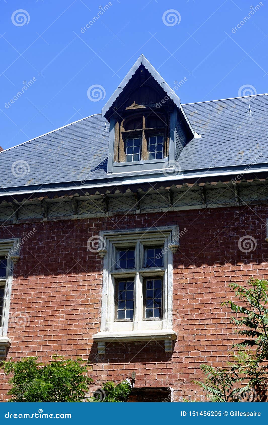 Abandoned Train Station with Old Red Brick Stock Image - Image of track ...