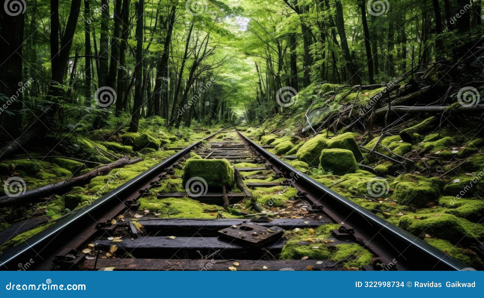 Abandoned Train Tracks Overtaken by Forest Growth, Reclaimed by Nature ...