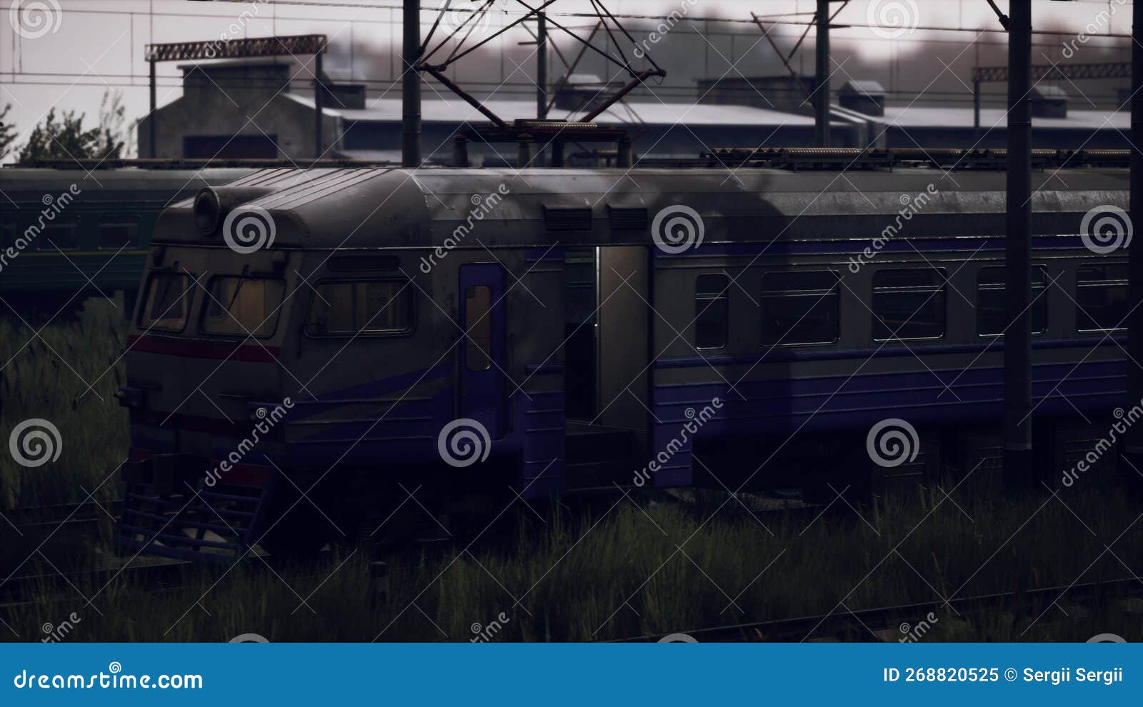 Abandoned Train Yard with Old and New Trains Stock Image - Image of ...