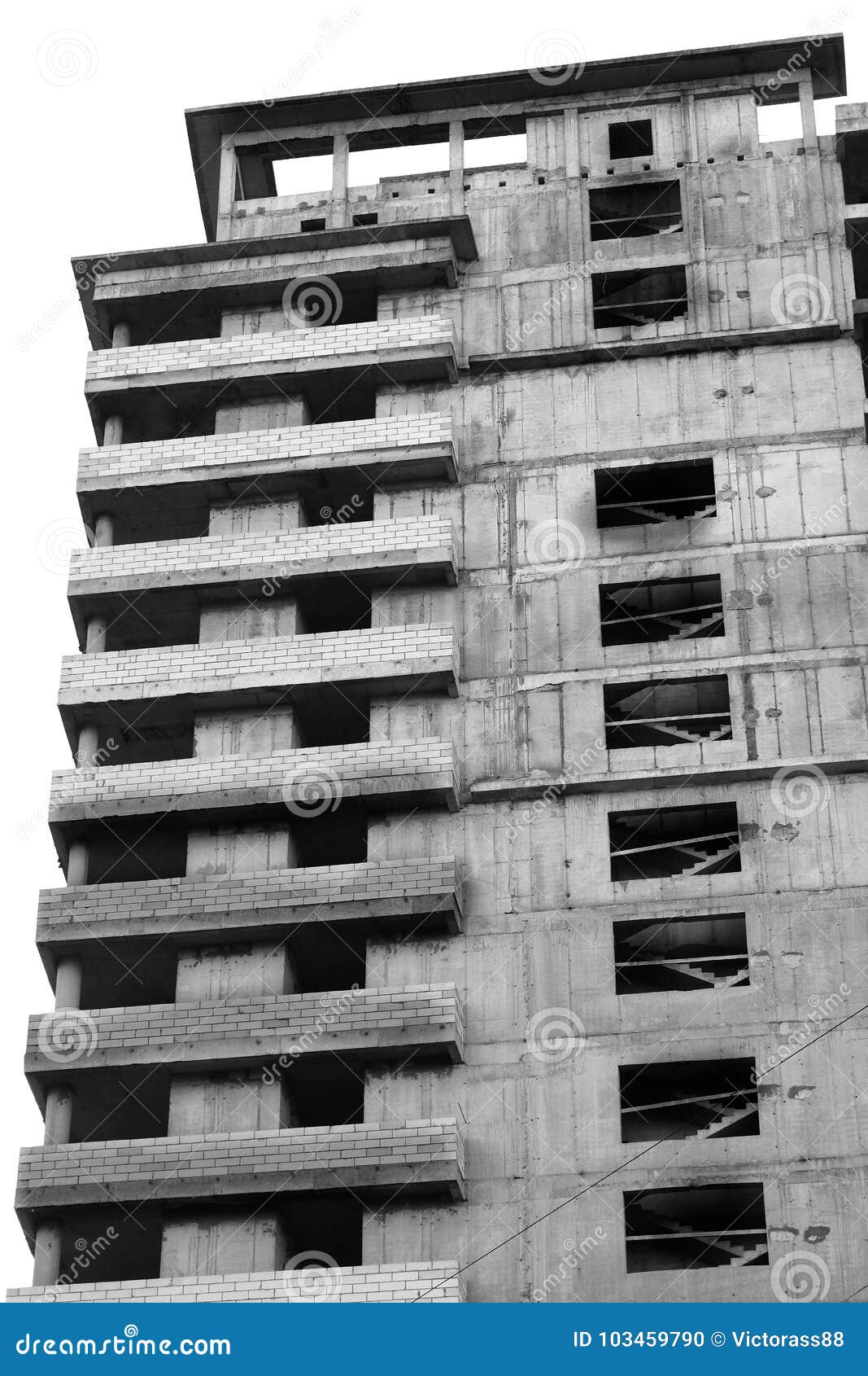 Abandoned Unfinished Building Stock Photo - Image of building, industry ...