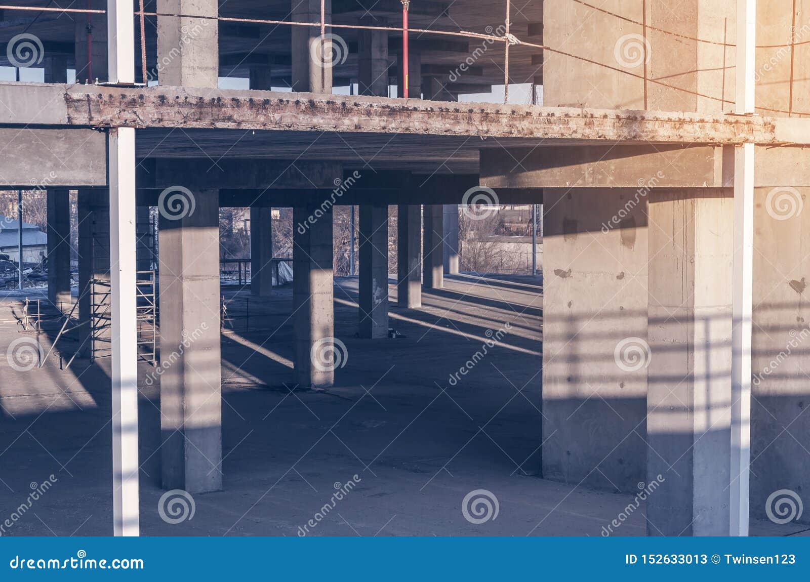 Abandoned Unfinished Concrete Factory Building Stock Image - Image of ...