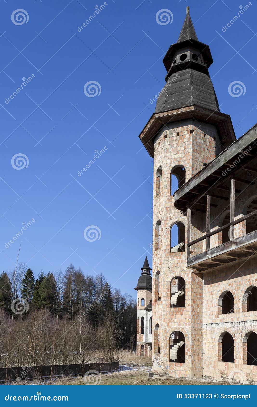 Abandoned, Unfinished Construction of the Castle Stock Image - Image of ...