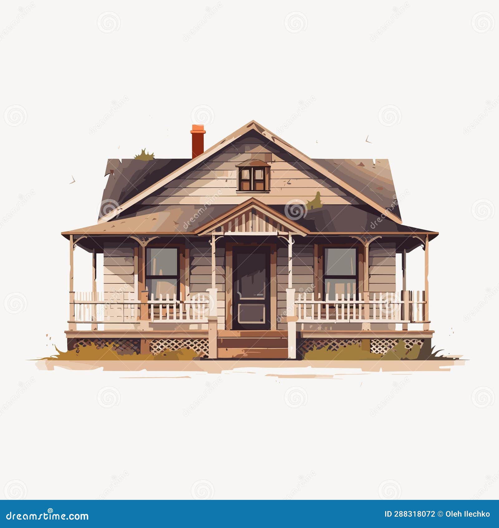 Abandoned Vintage House Vector Flat Isolated Illustration Stock Vector ...