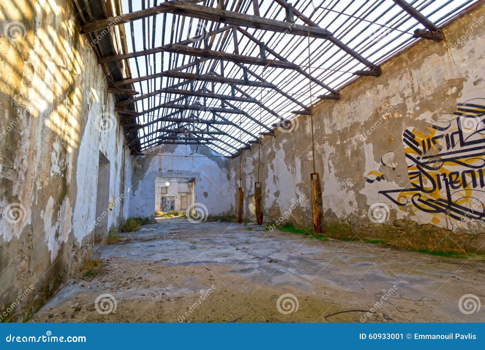Abandoned Warehouse Building Stock Image - Image of abandons, attica ...