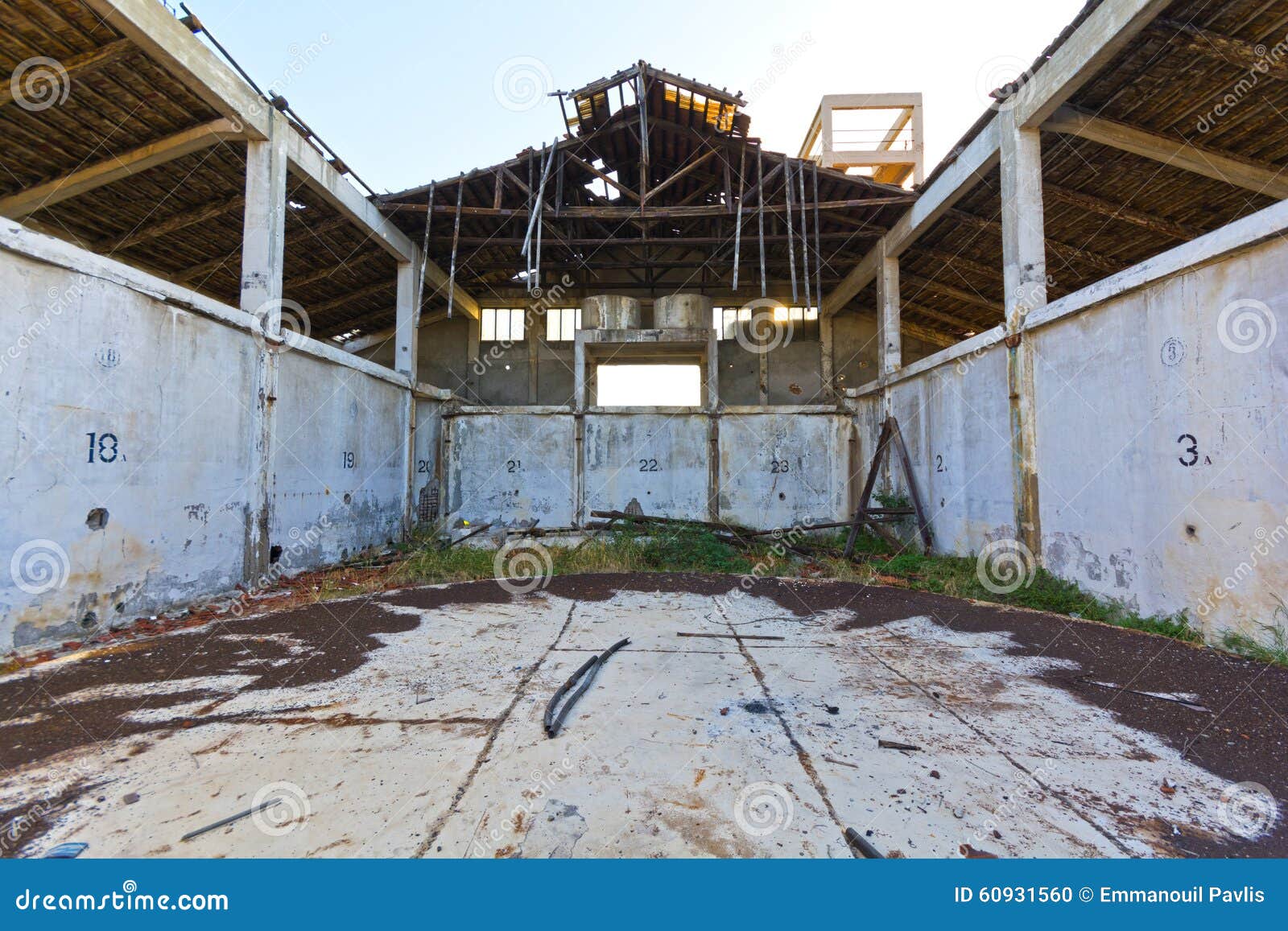 Abandoned Warehouse Building Stock Photo - Image of glass, building ...