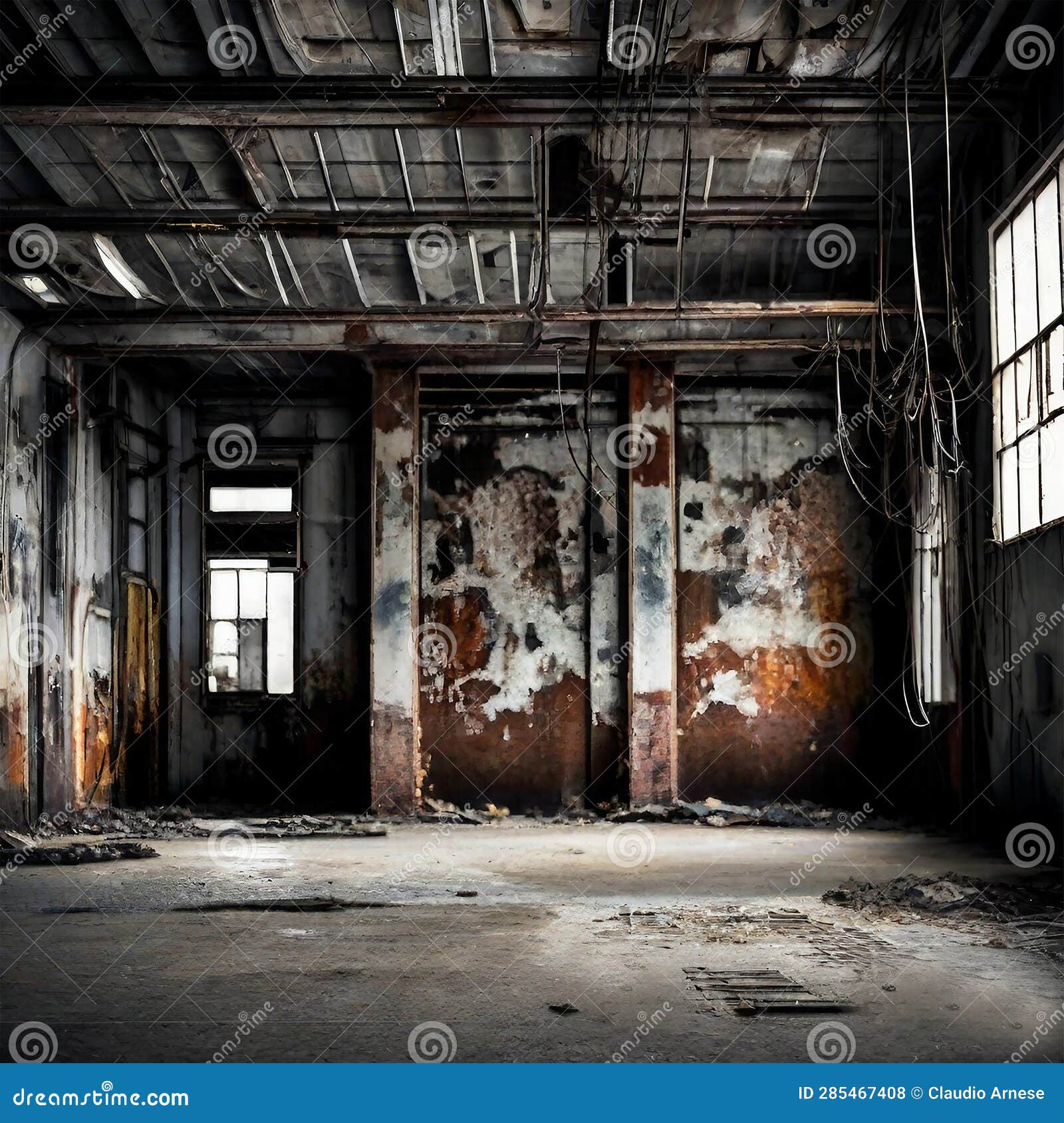 Abandoned Warehouse Rundown and Dirty. Stock Photo - Image of darkness ...