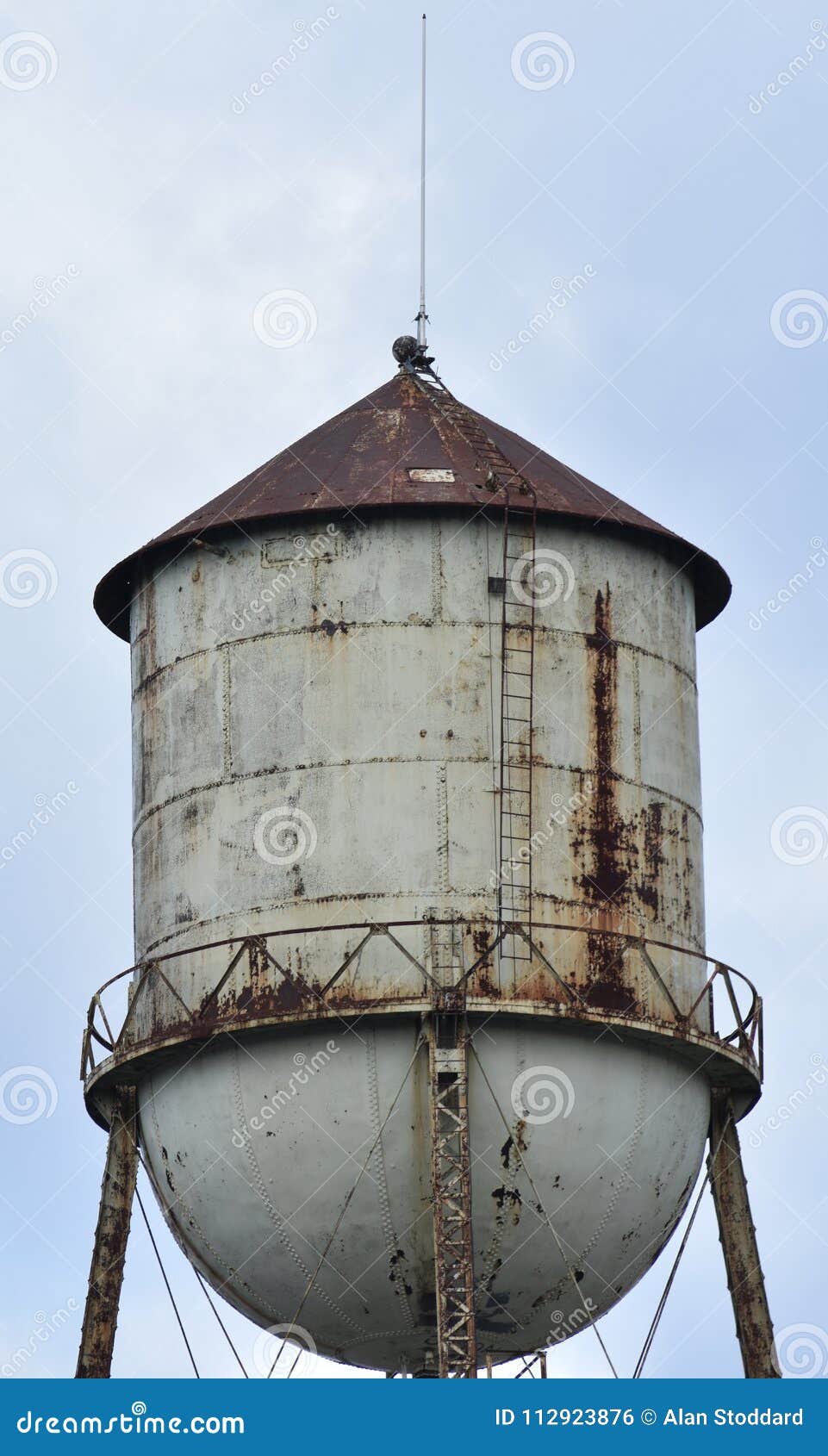 Abandoned Water Tower Has Rusty Roof Stock Photo - Image of urban ...