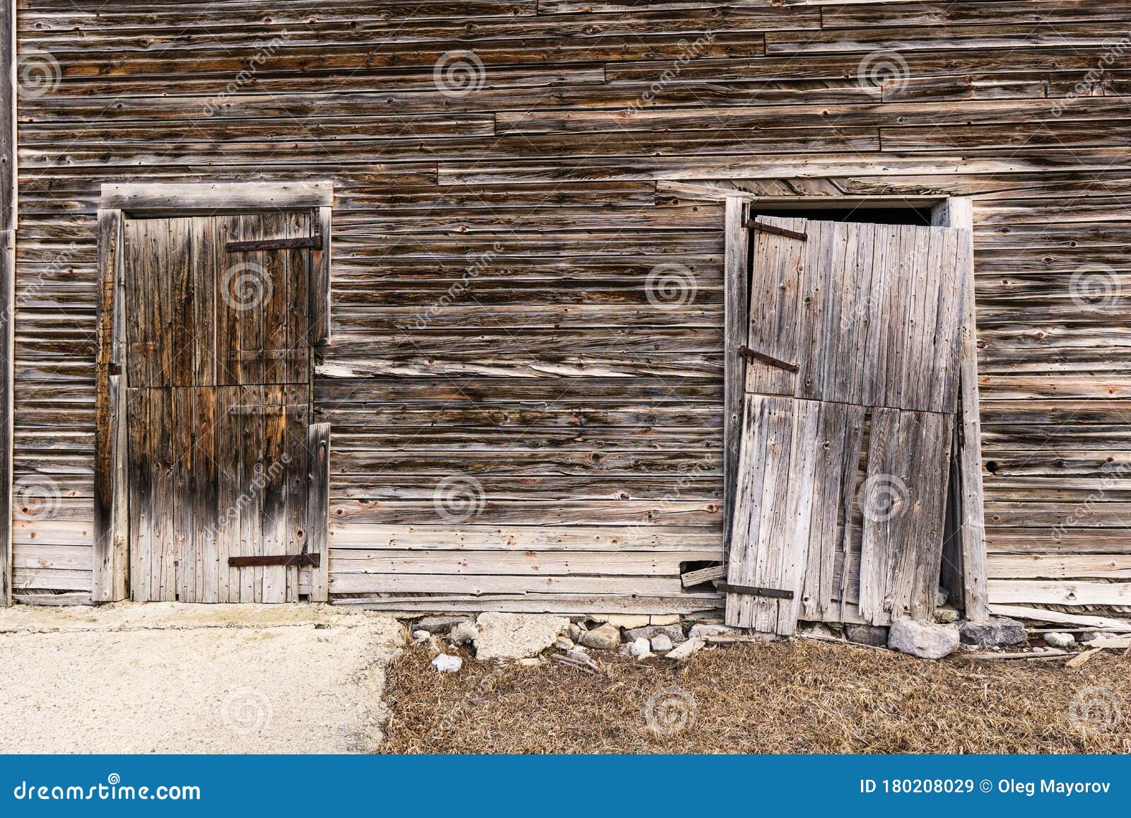 Abandoned Weathered Barn, Close-up View Rustic Wall Stock Image - Image ...