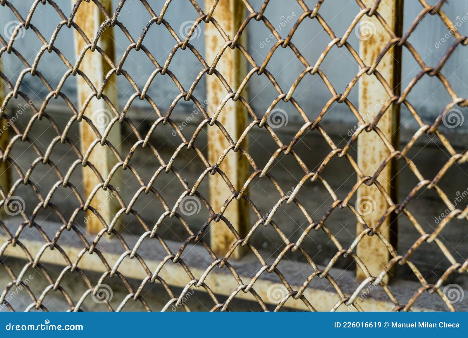 Abandoned Wire Fence with Rusty Bars Stock Image - Image of iron, mesh ...